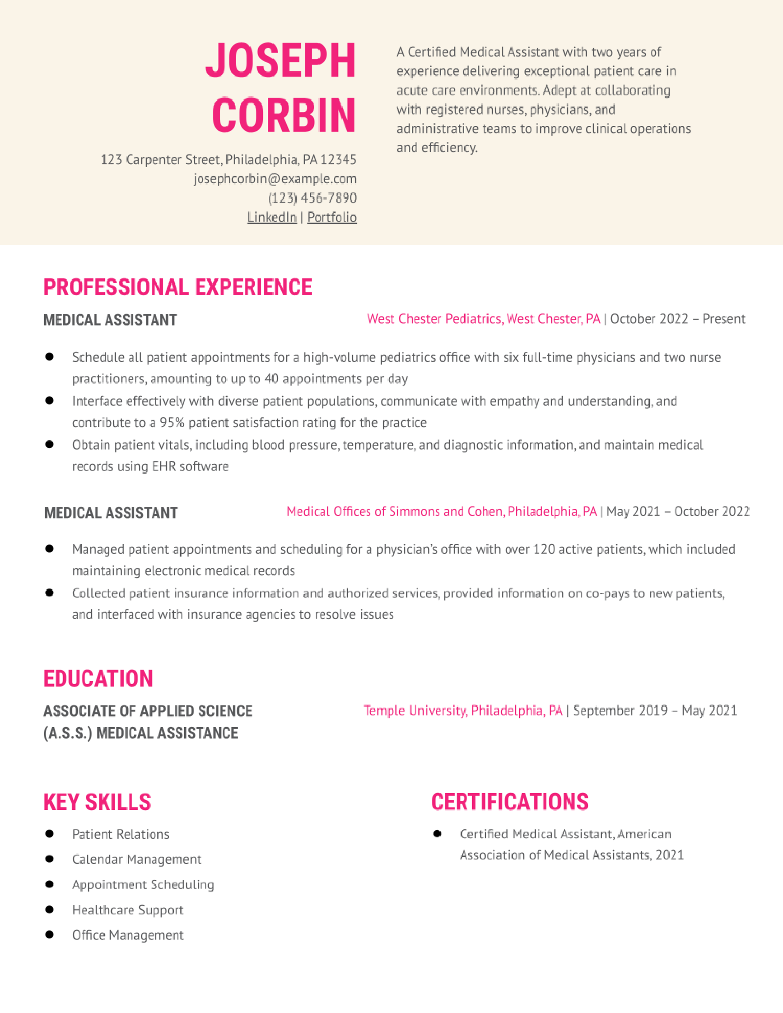 Medical Office Assistant Resume