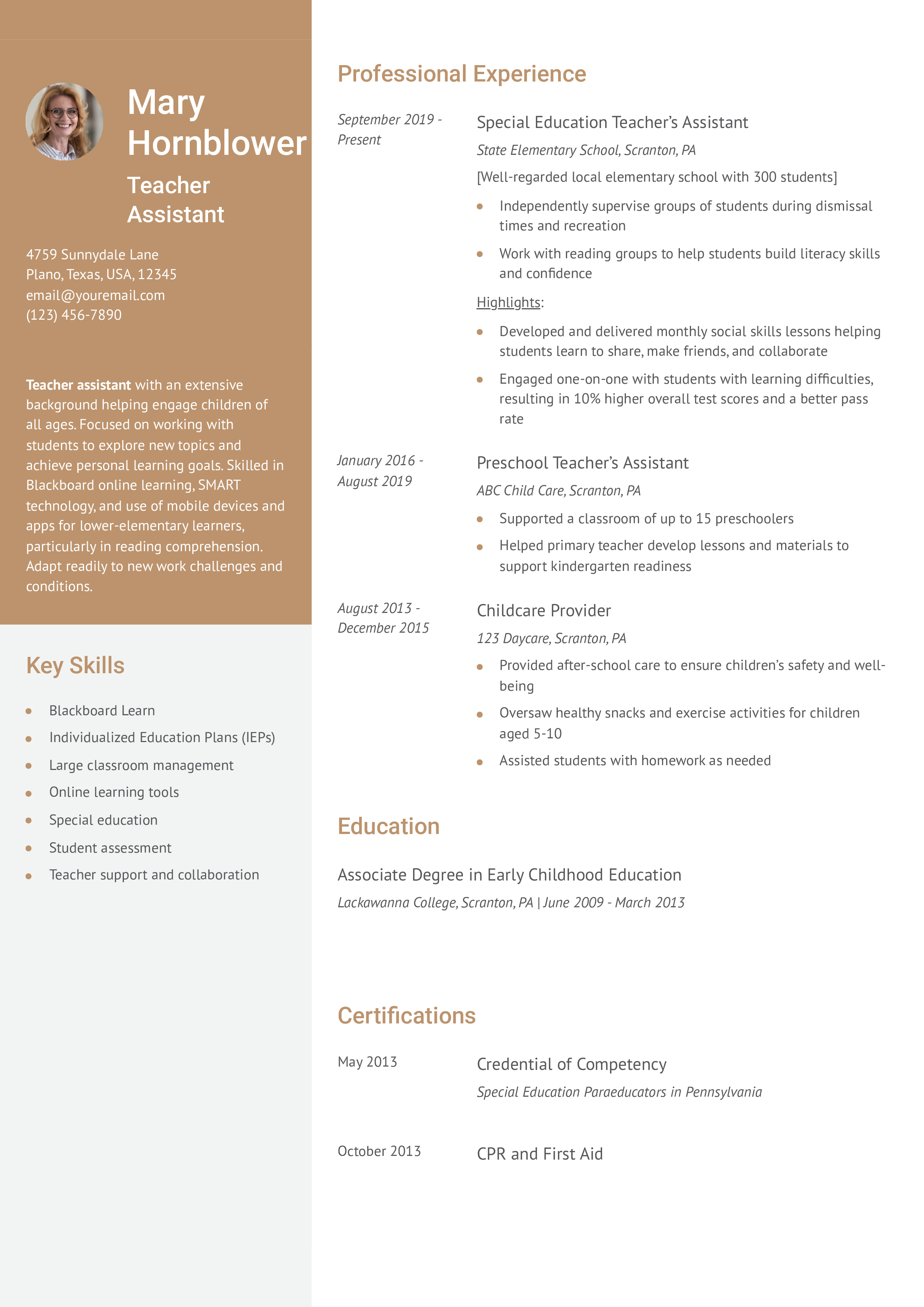 Teacher Assistant Resume Examples and Templates for 2024 ...