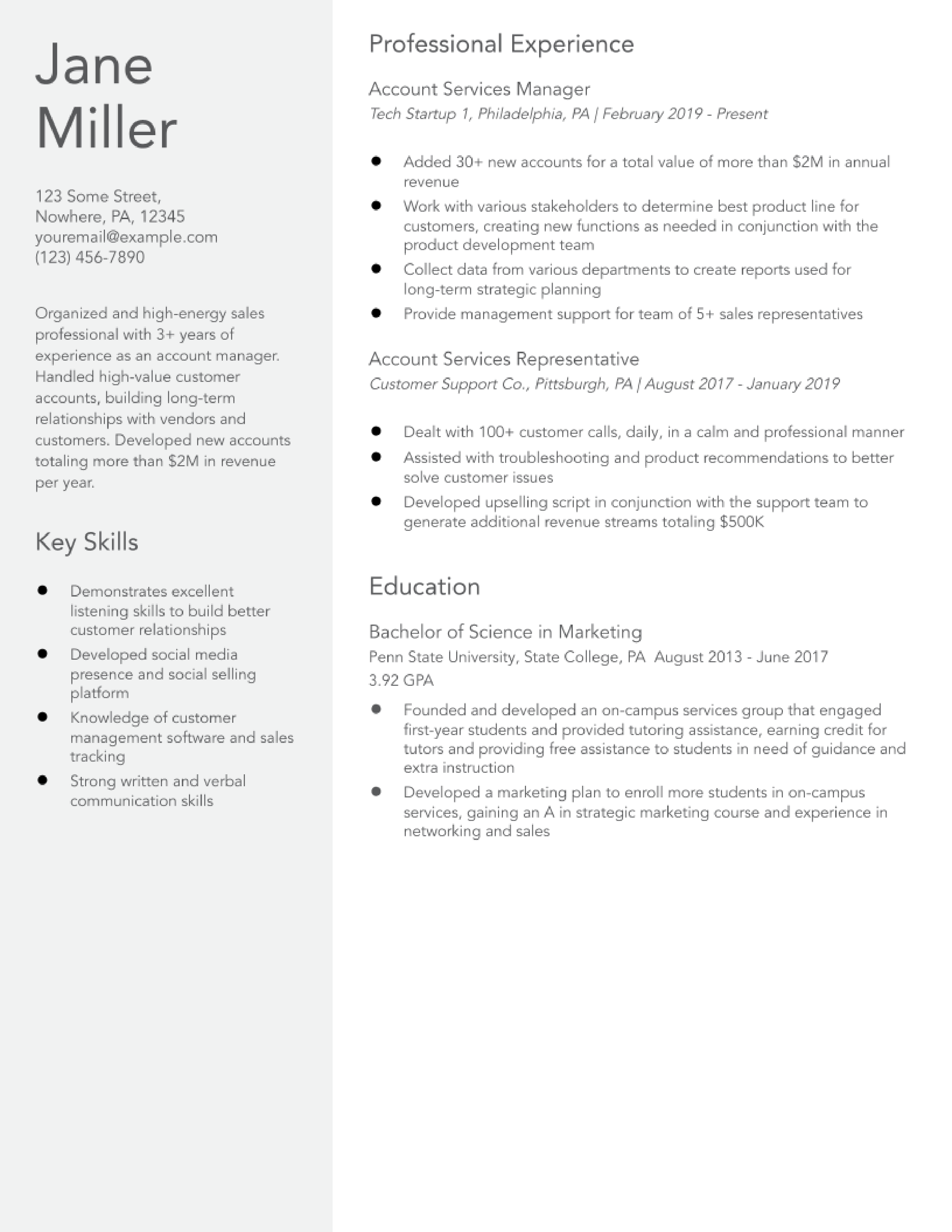Account Manager Resume Examples and Templates for 2024 - ResumeBuilder.com