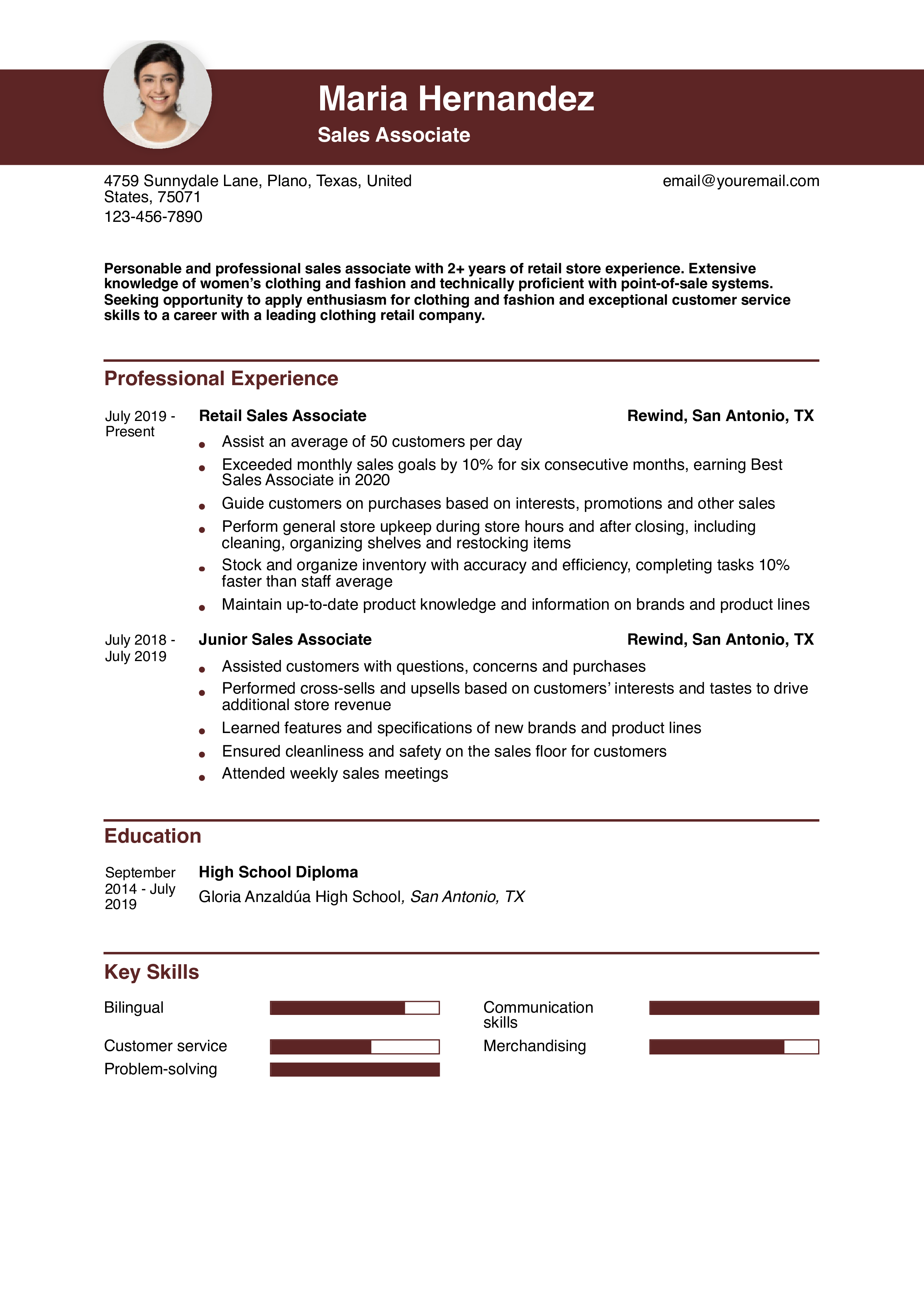 Sales Associate Resume Examples and Templates for 2024 - ResumeBuilder.com