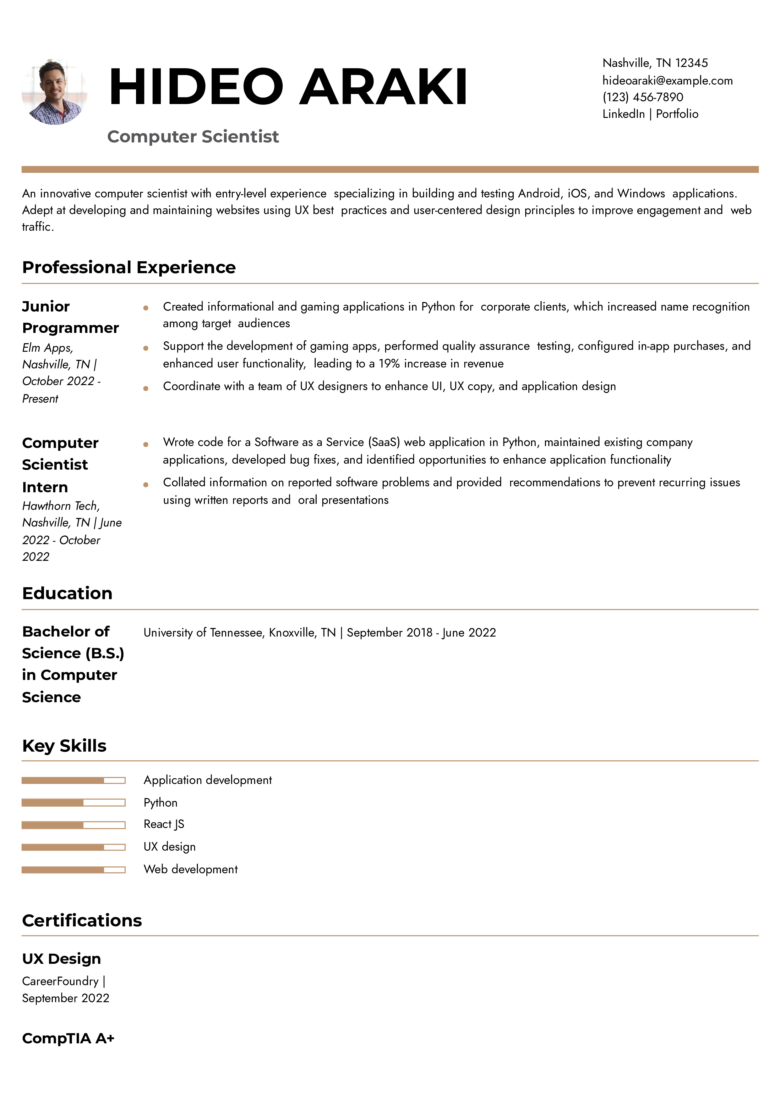 Computer Science Resume Examples and Templates for 2024 - ResumeBuilder.com