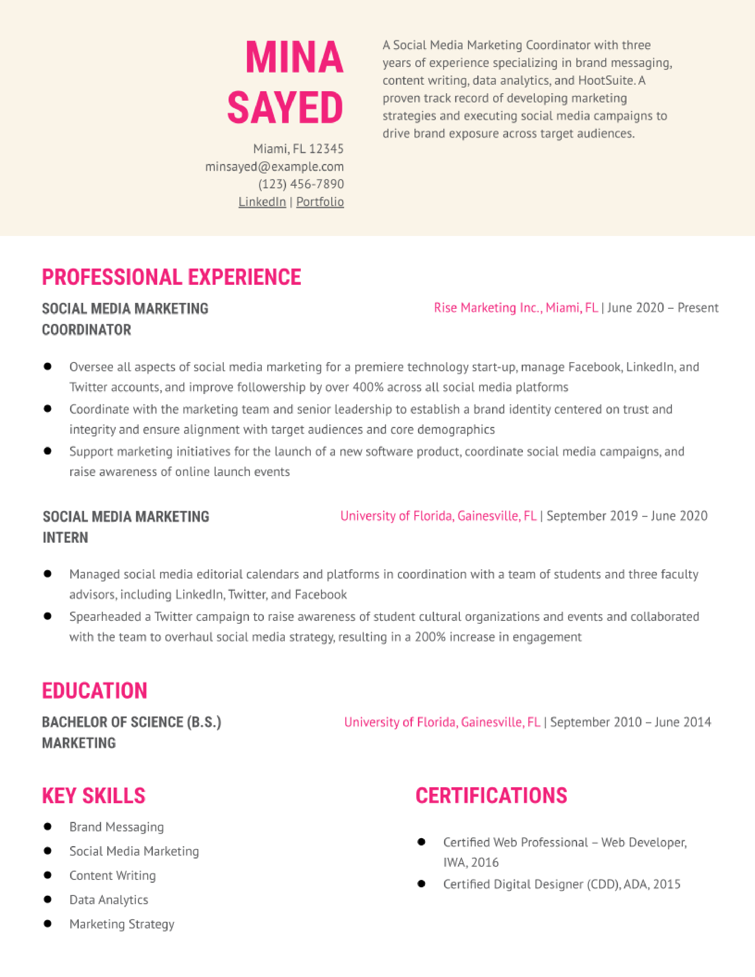 Marketing Resume Examples and Templates for 2024 - ResumeBuilder.com