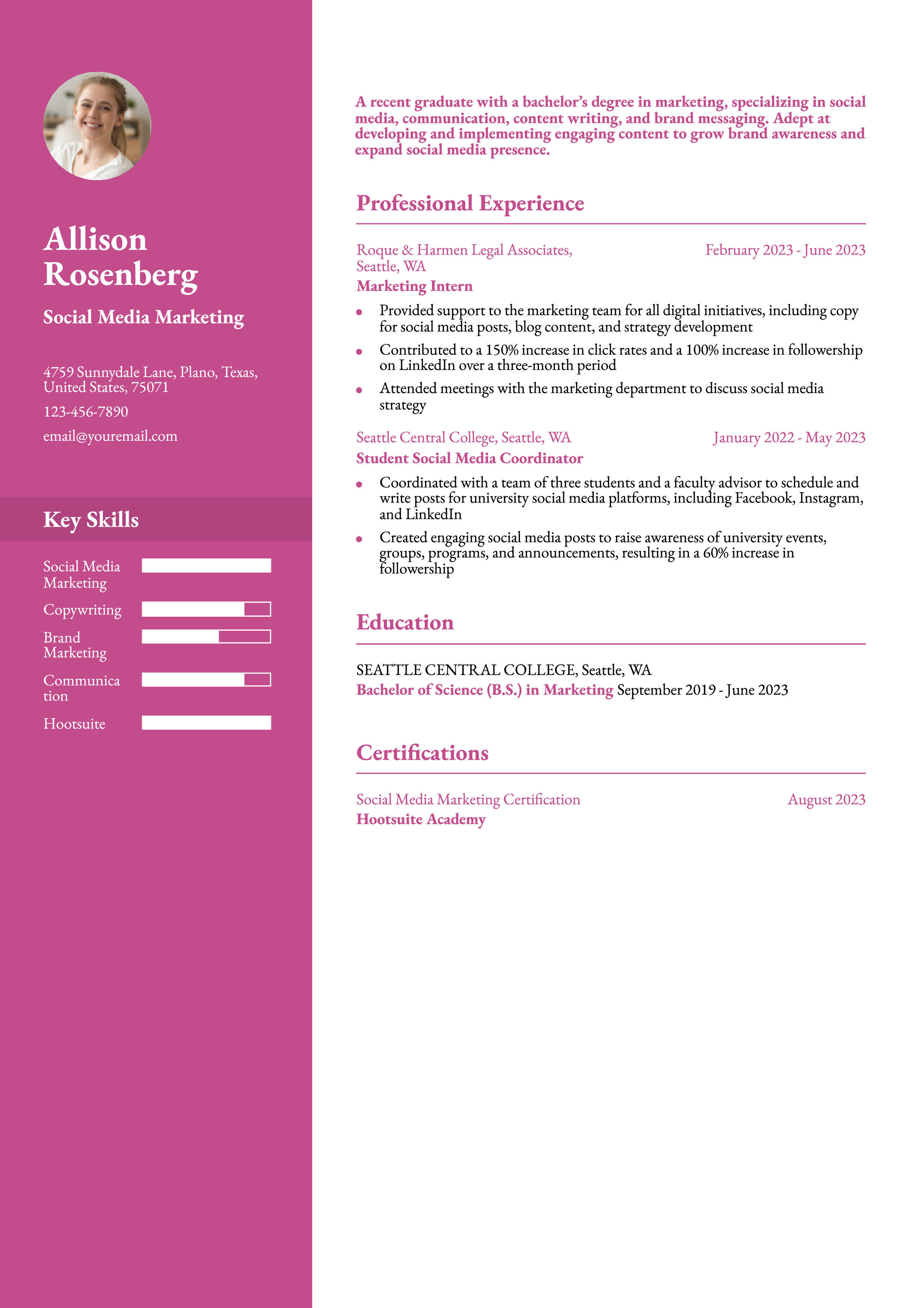 Student Resume Examples and Templates for 2024 - ResumeBuilder.com