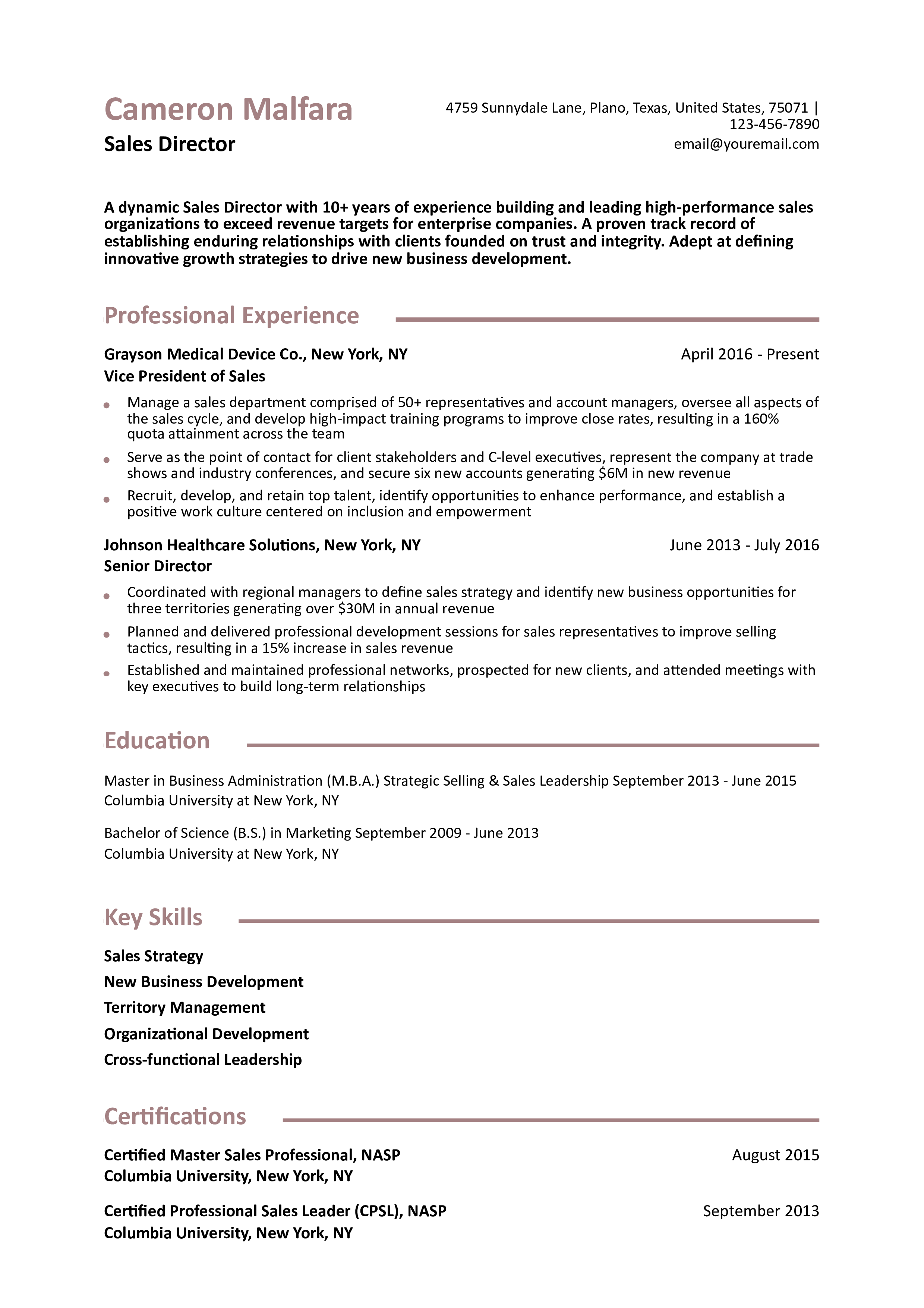 14 Executive Resume Examples and Templates for 2024 - ResumeBuilder.com