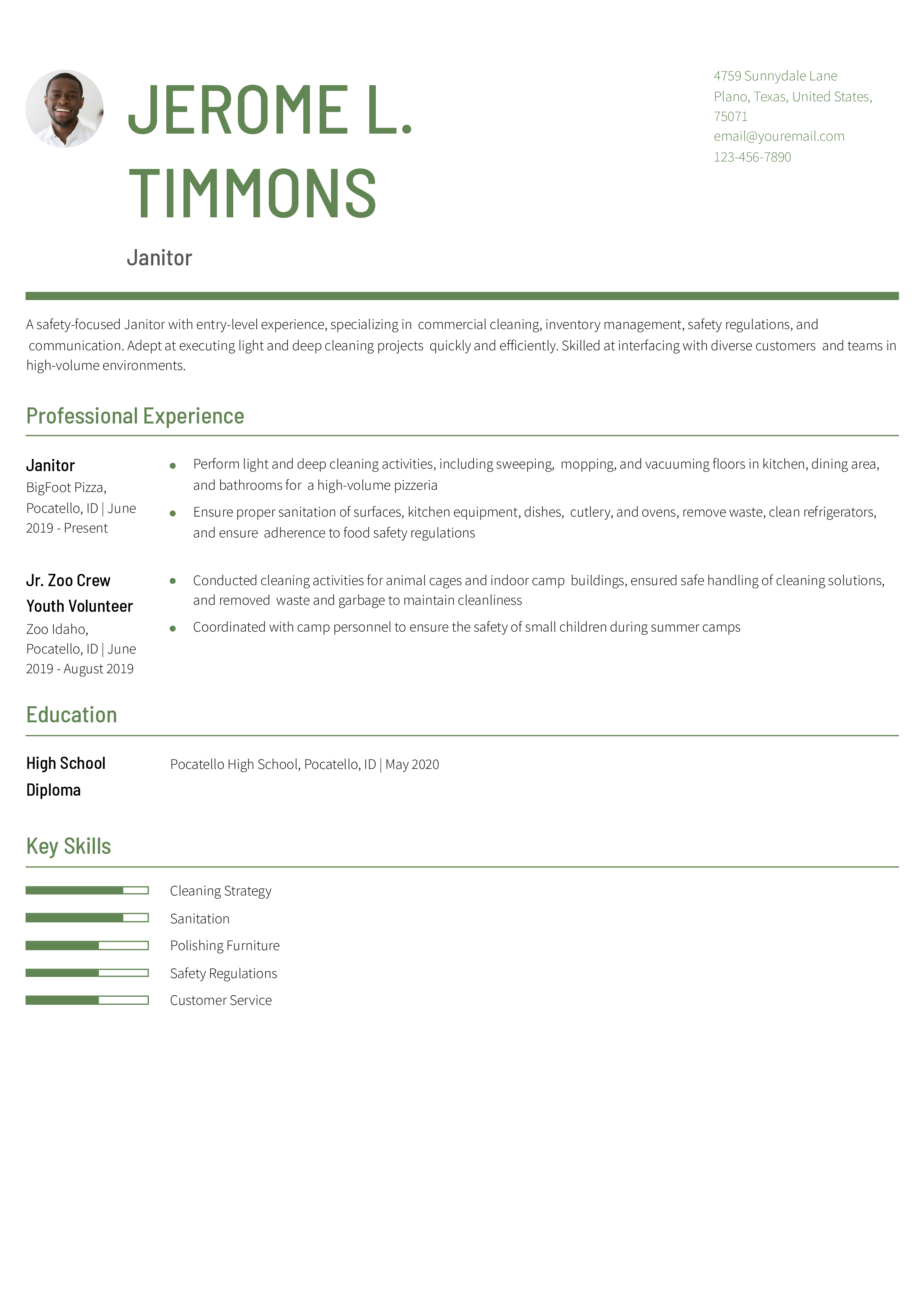 Entry-Level Janitor Resume Examples and Templates for 2024 ...