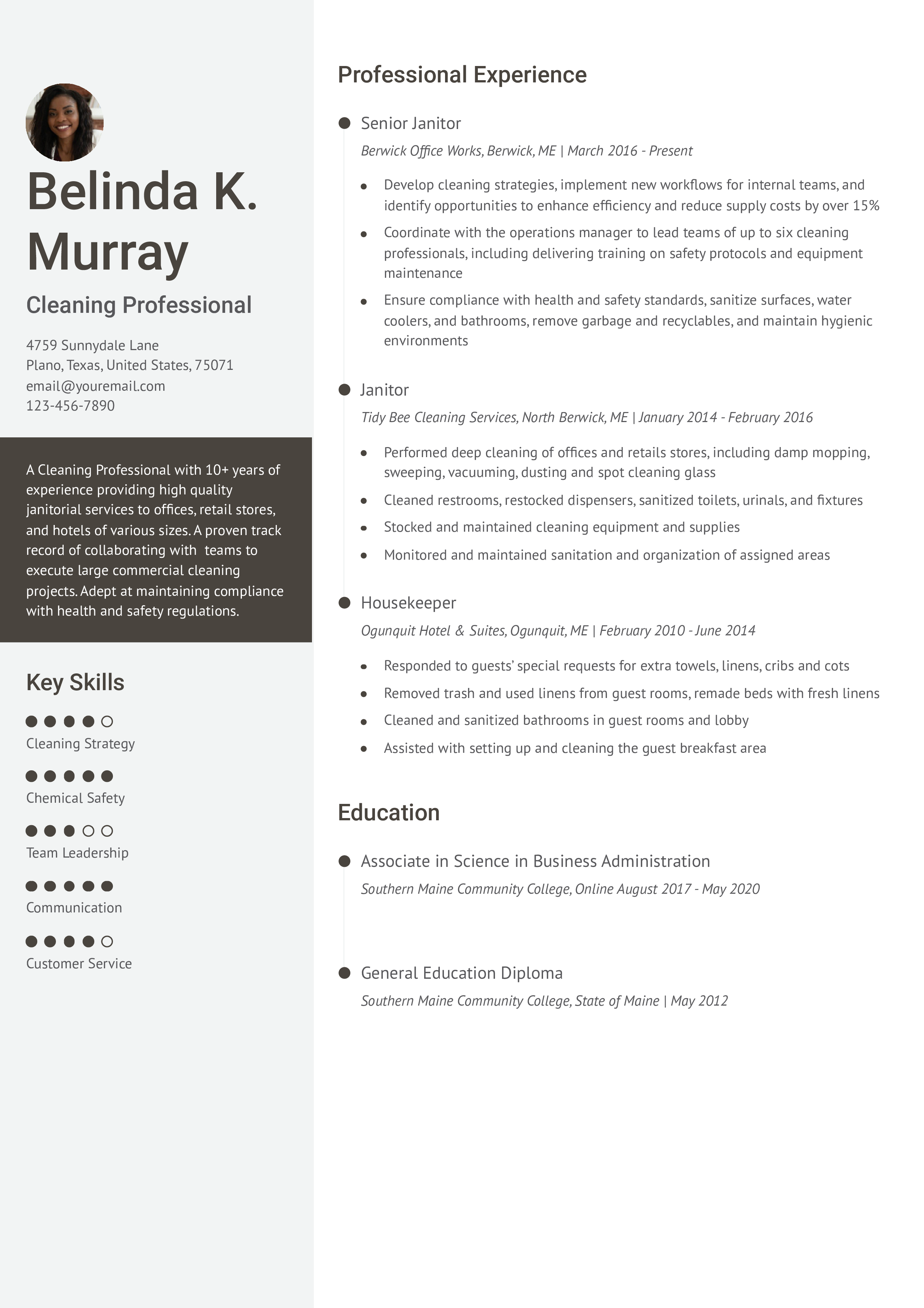 Janitor Resume Examples and Templates for 2024 - ResumeBuilder.com