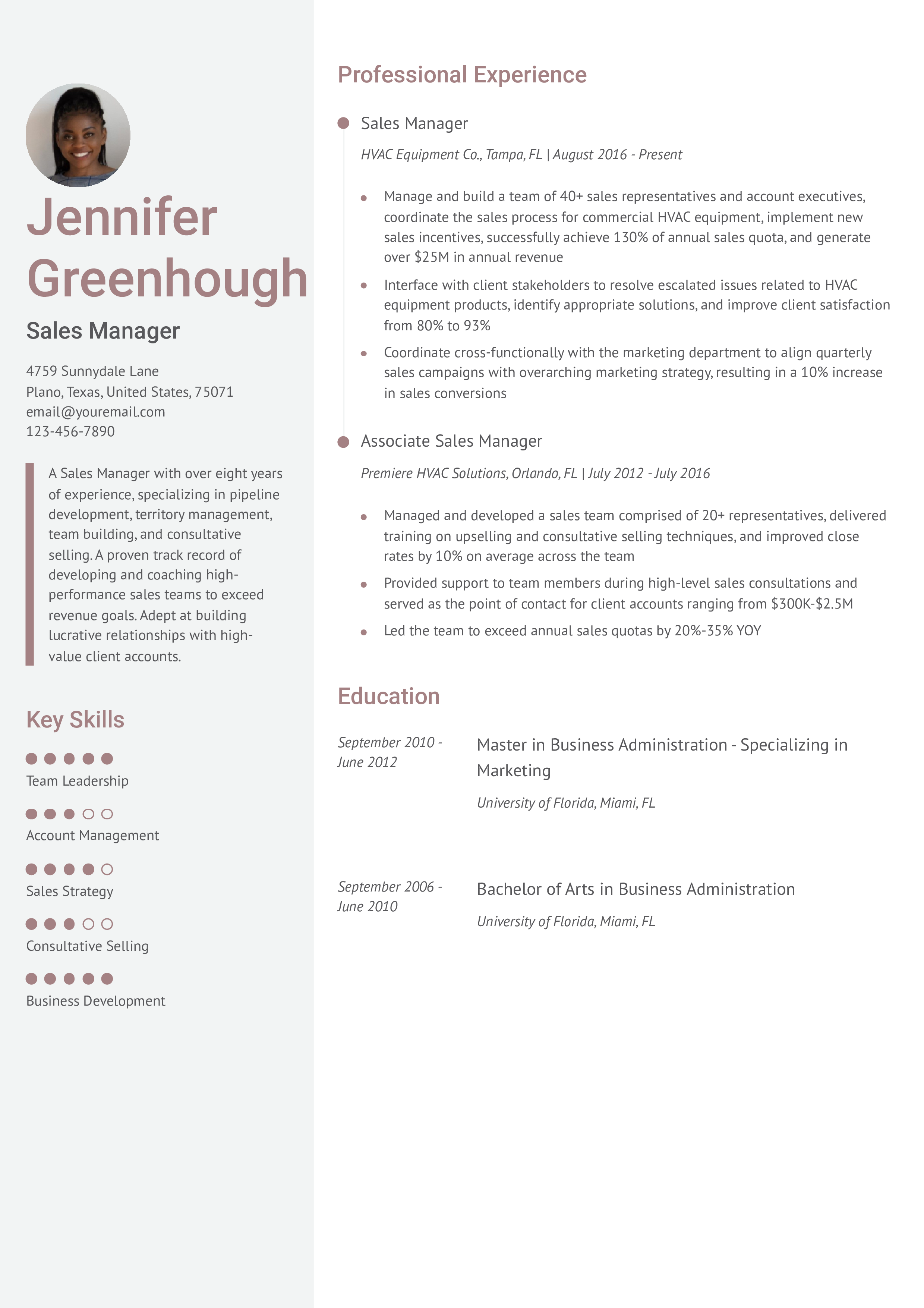 Sales Manager Resume Examples and Templates for 2024 - ResumeBuilder.com