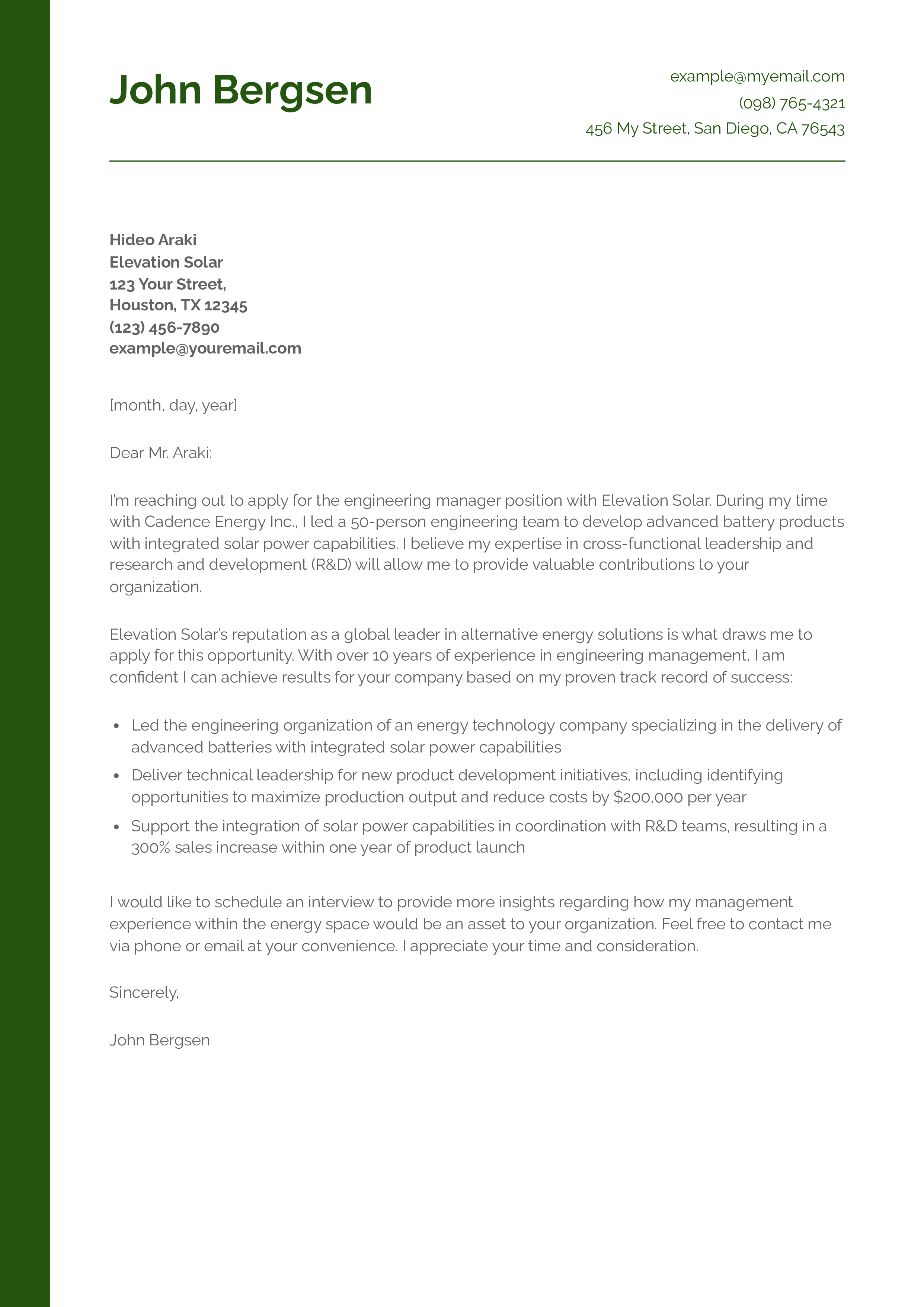 Engineering Cover Letter Examples and Templates for 2024 ...