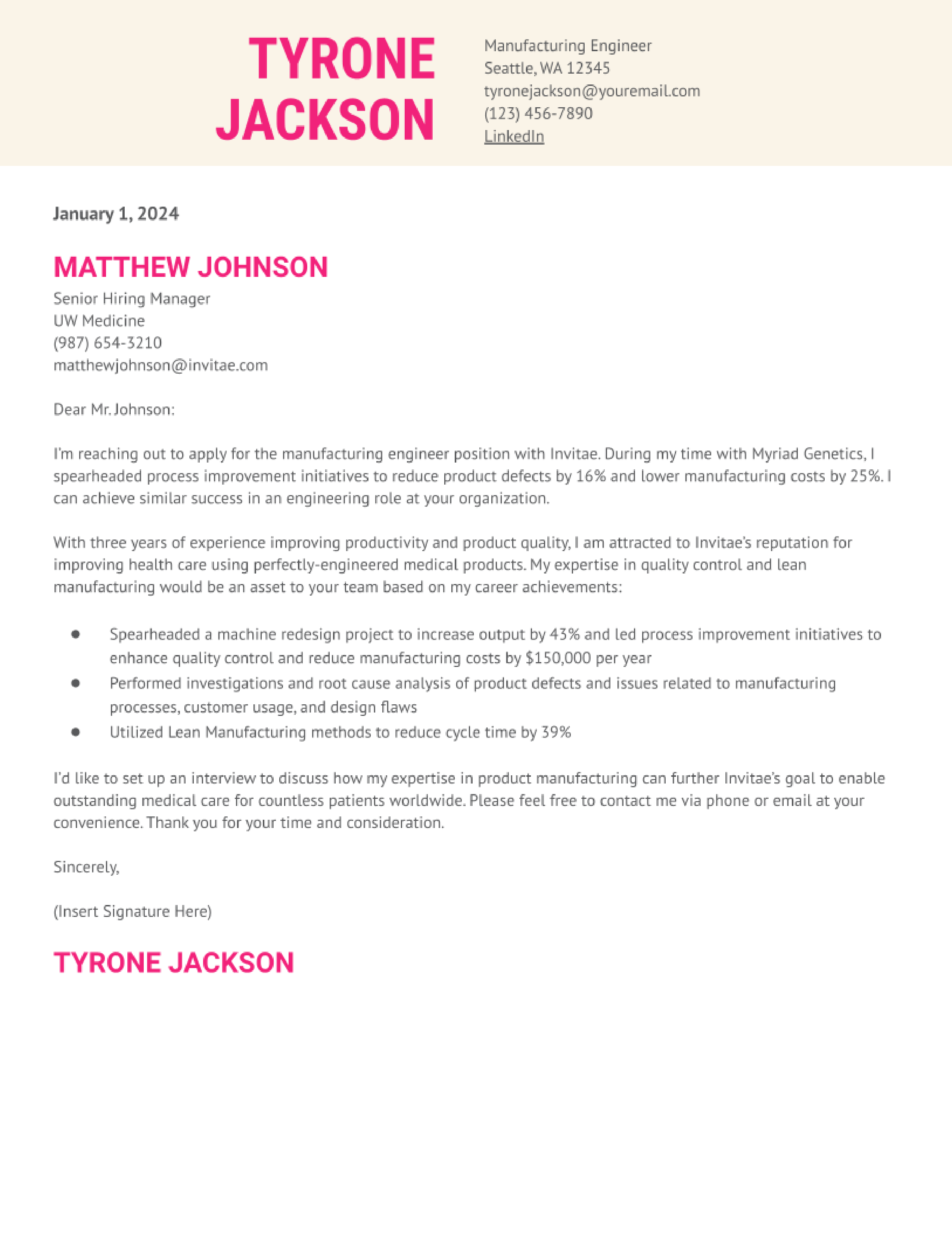 Engineering Cover Letter Examples and Templates for 2024 ...