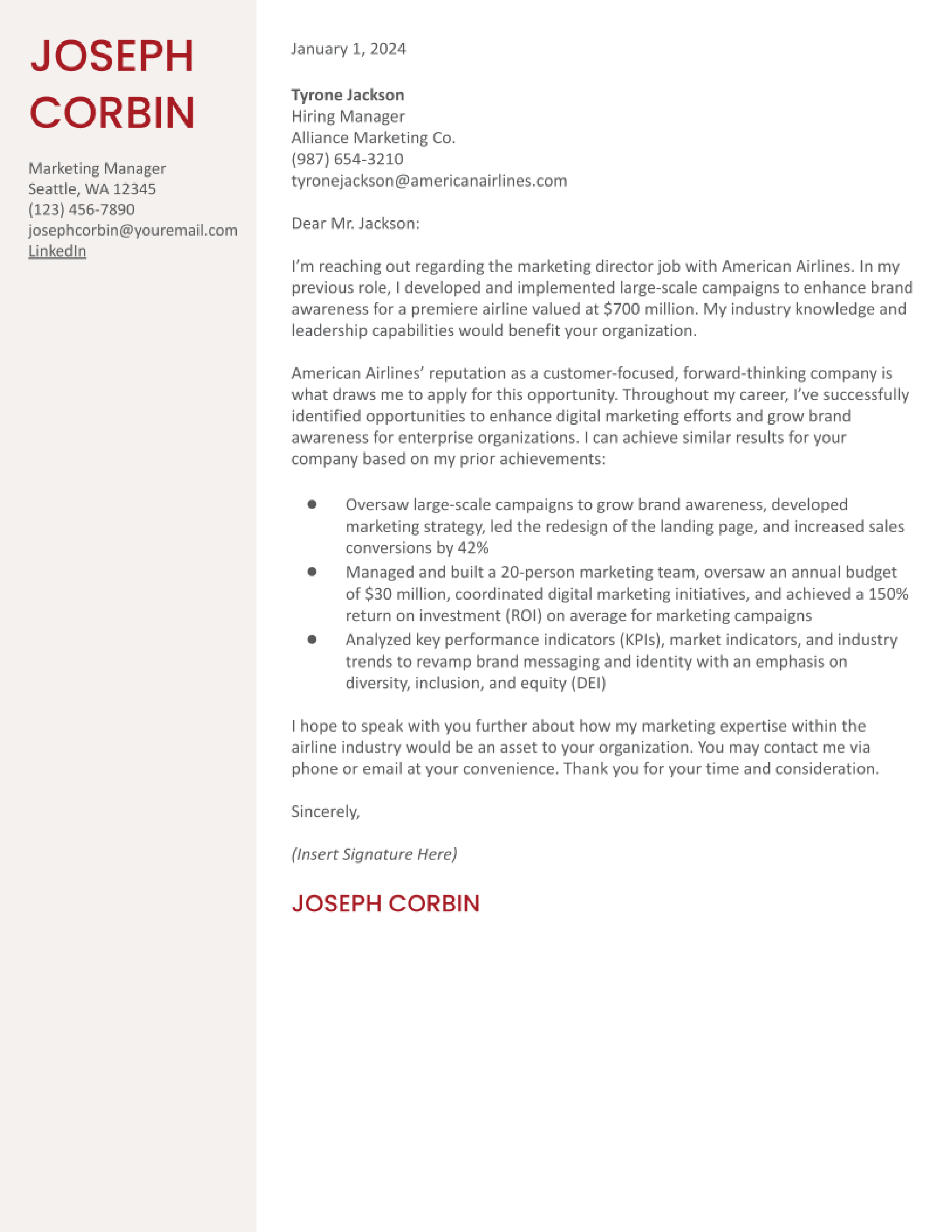 Marketing Cover Letter Examples and Templates for 2024 - ResumeBuilder.com