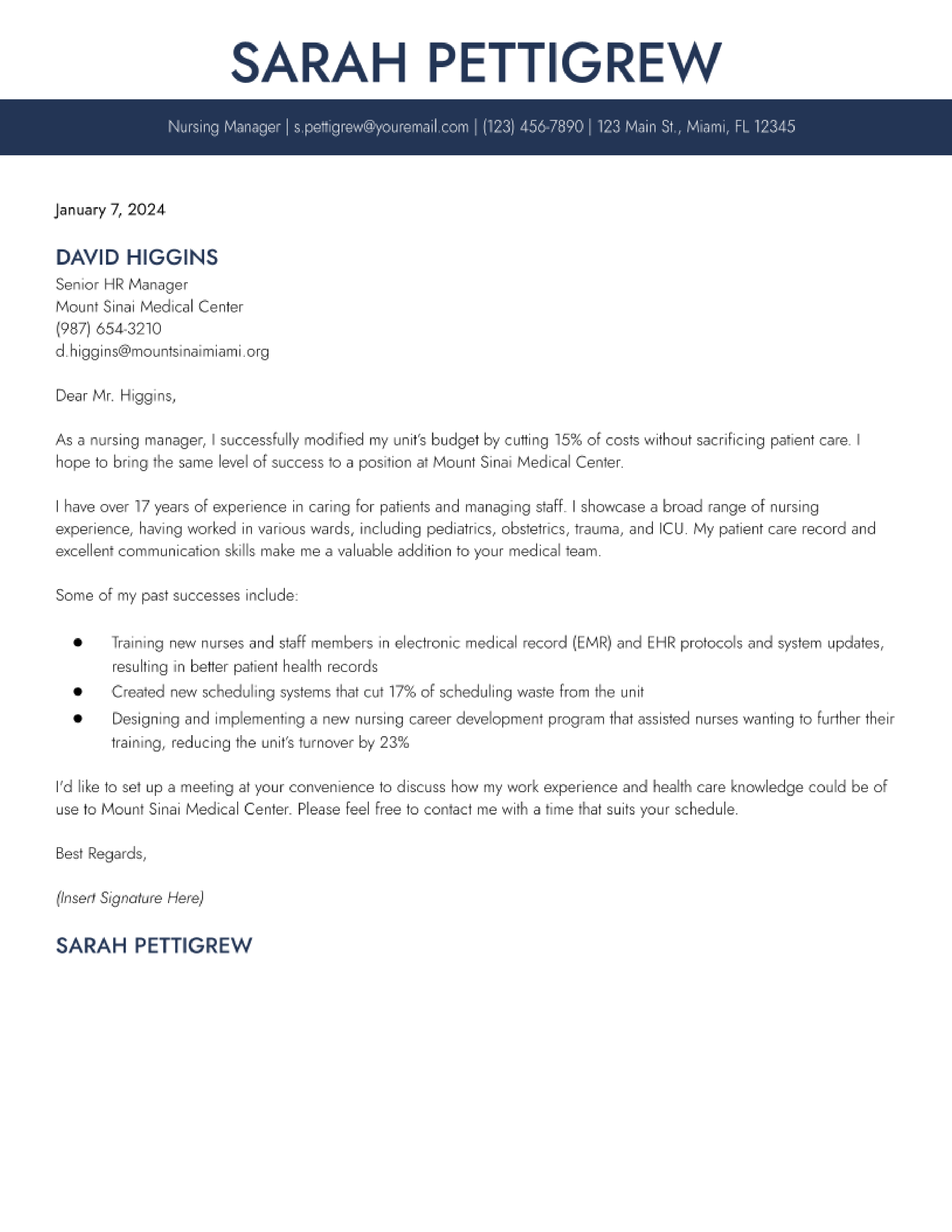 Nursing Cover Letter Examples and Templates for 2024 - ResumeBuilder.com