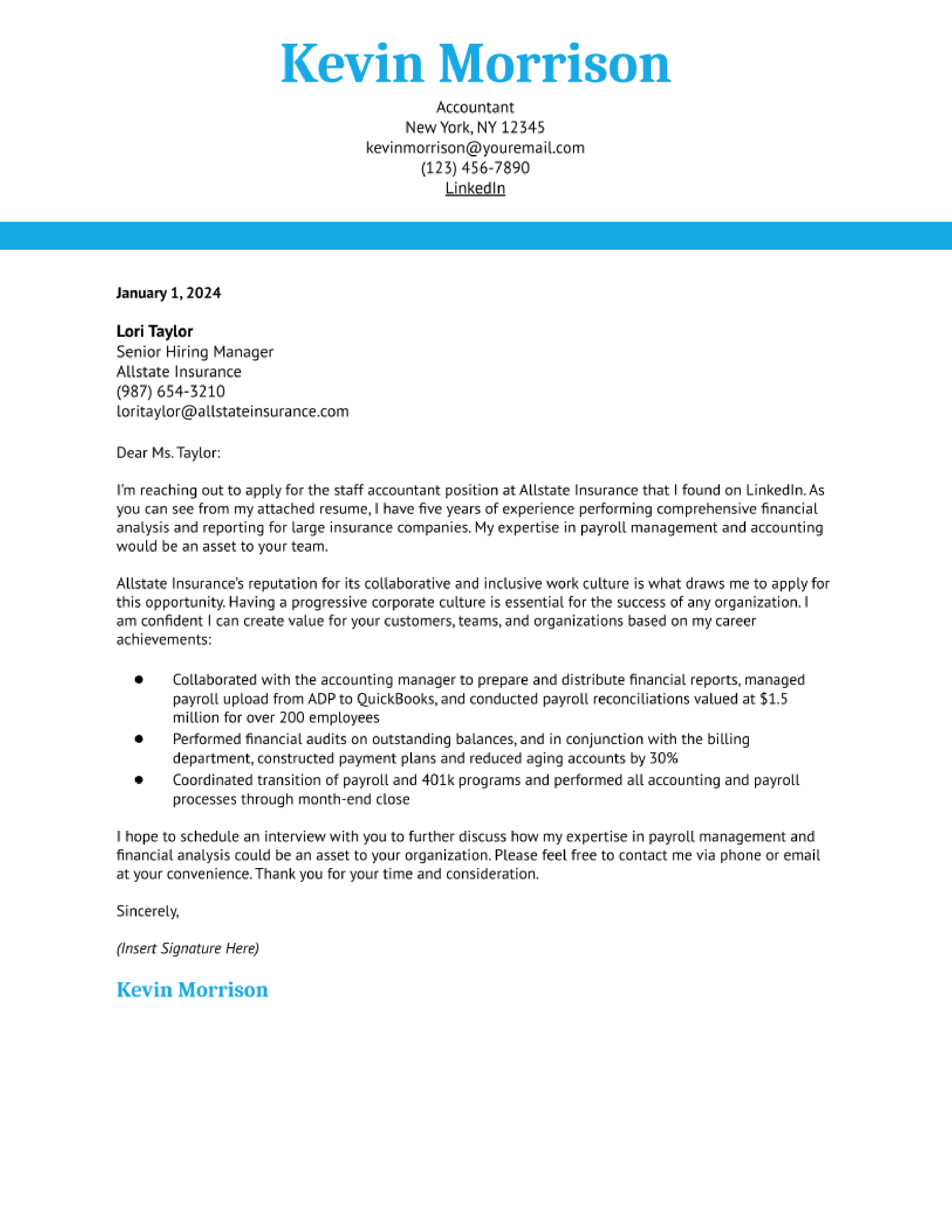 Accountant Cover Letter Examples and Templates for 2024 - ResumeBuilder.com