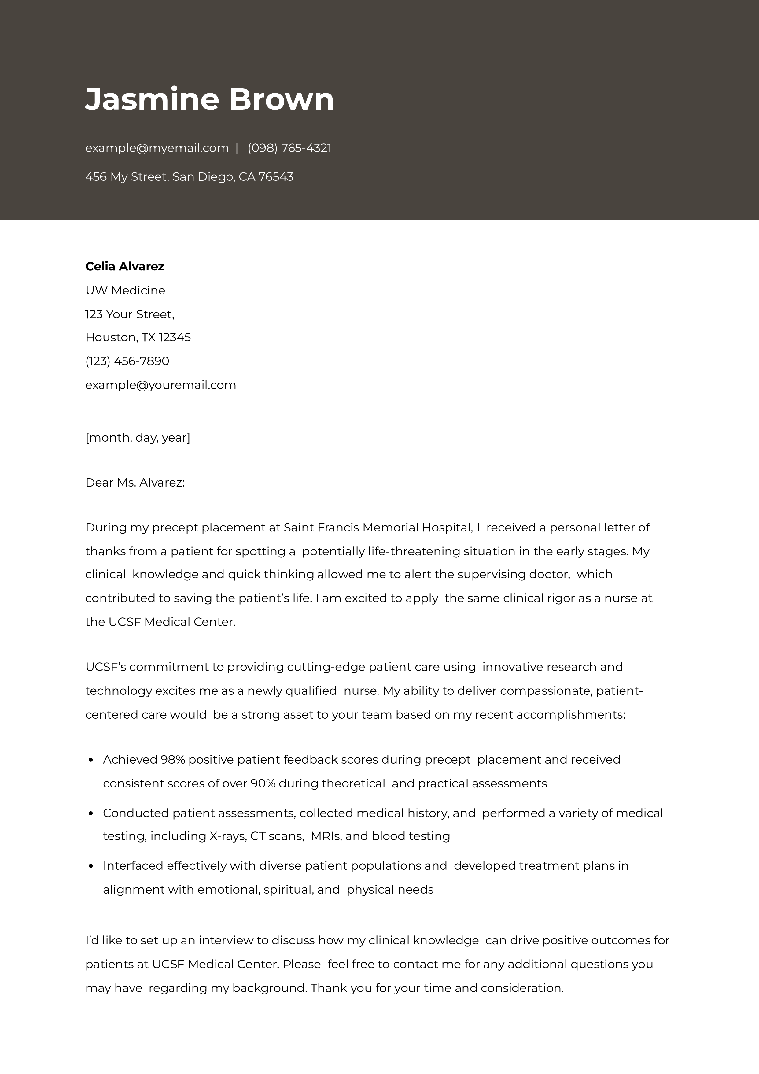 Entry-Level Nurse Cover Letter Examples and Templates for 2024 ...