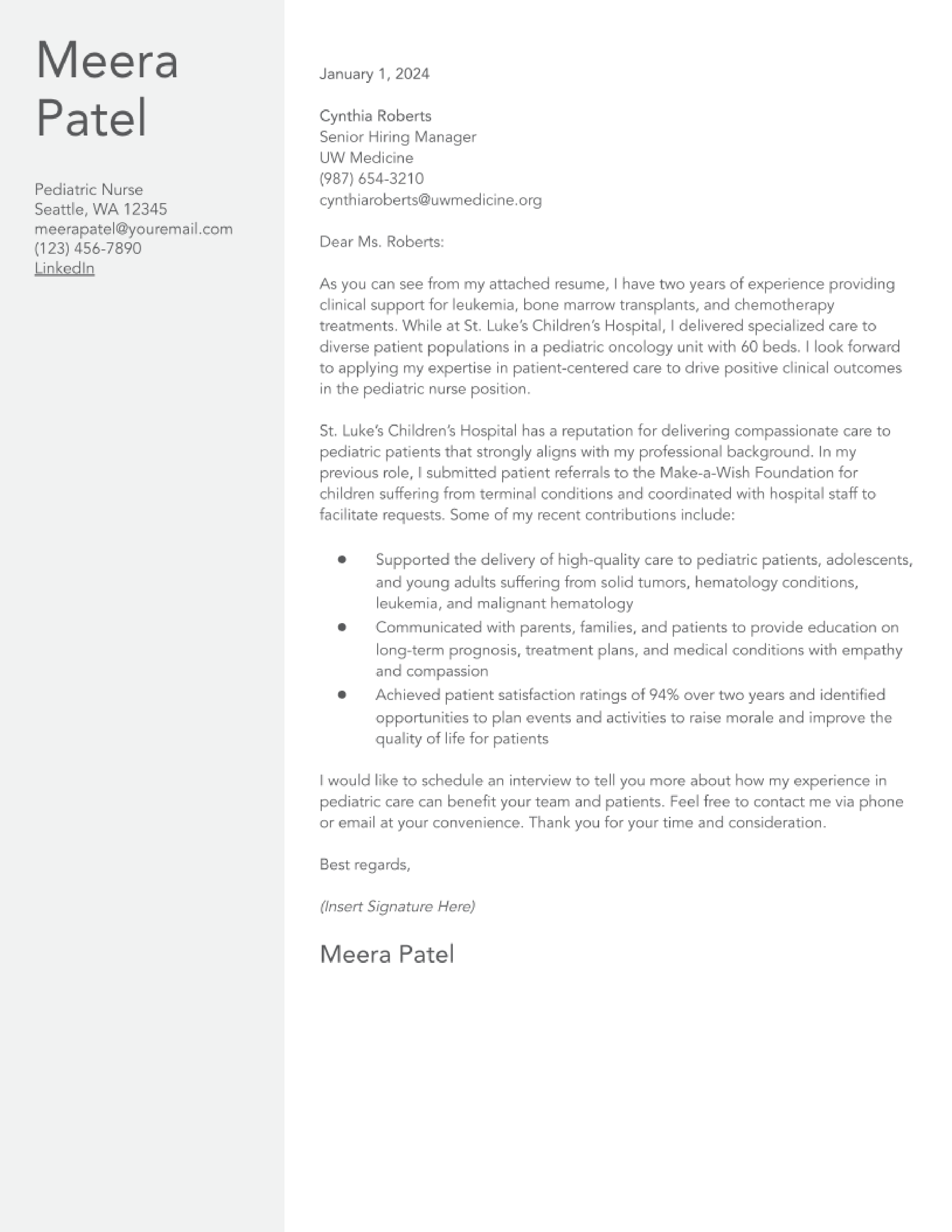 Entry-Level Nurse Cover Letter Examples and Templates for 2024 ...