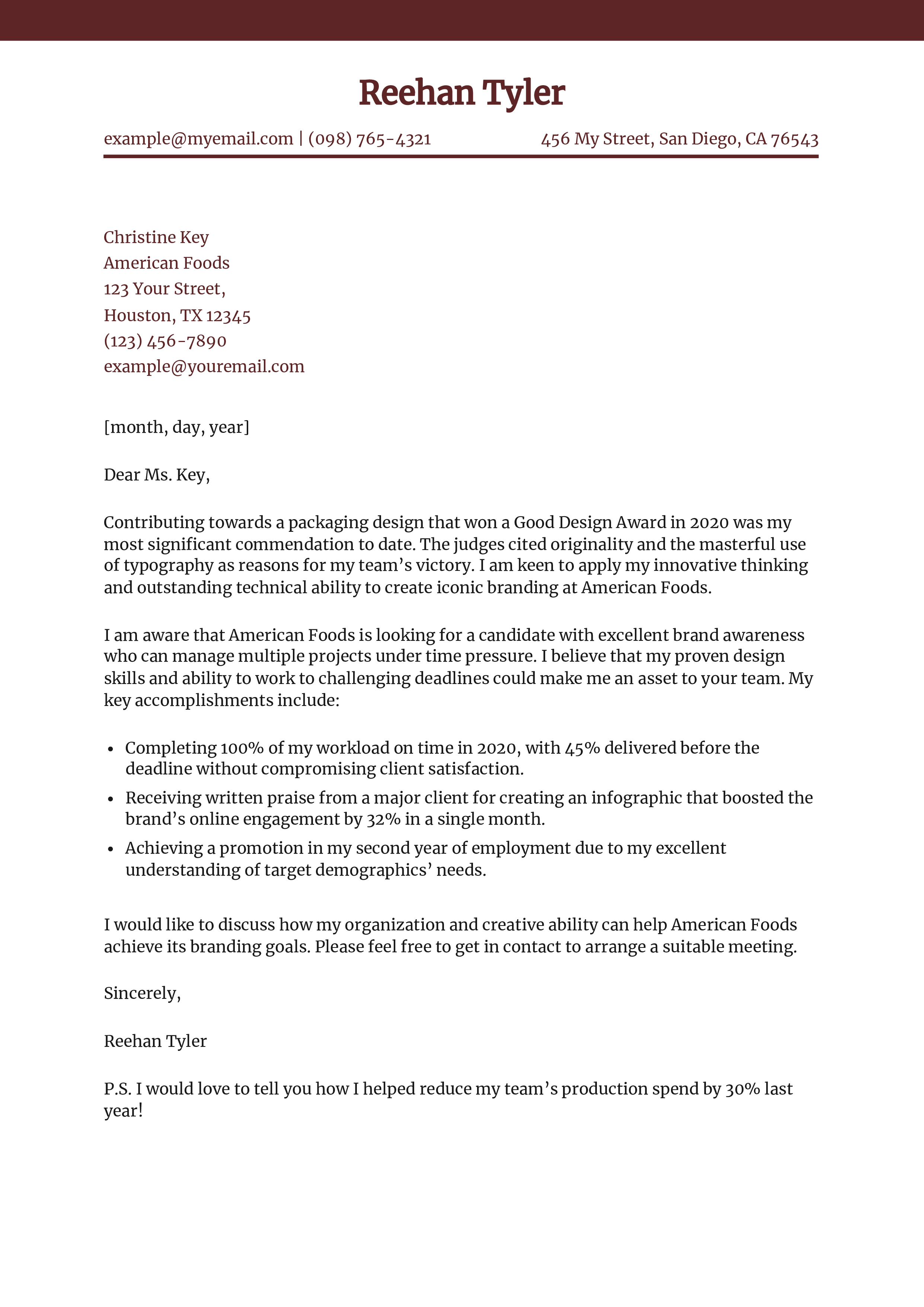 Graphic Design Cover Letter Examples and Templates for 2024 ...