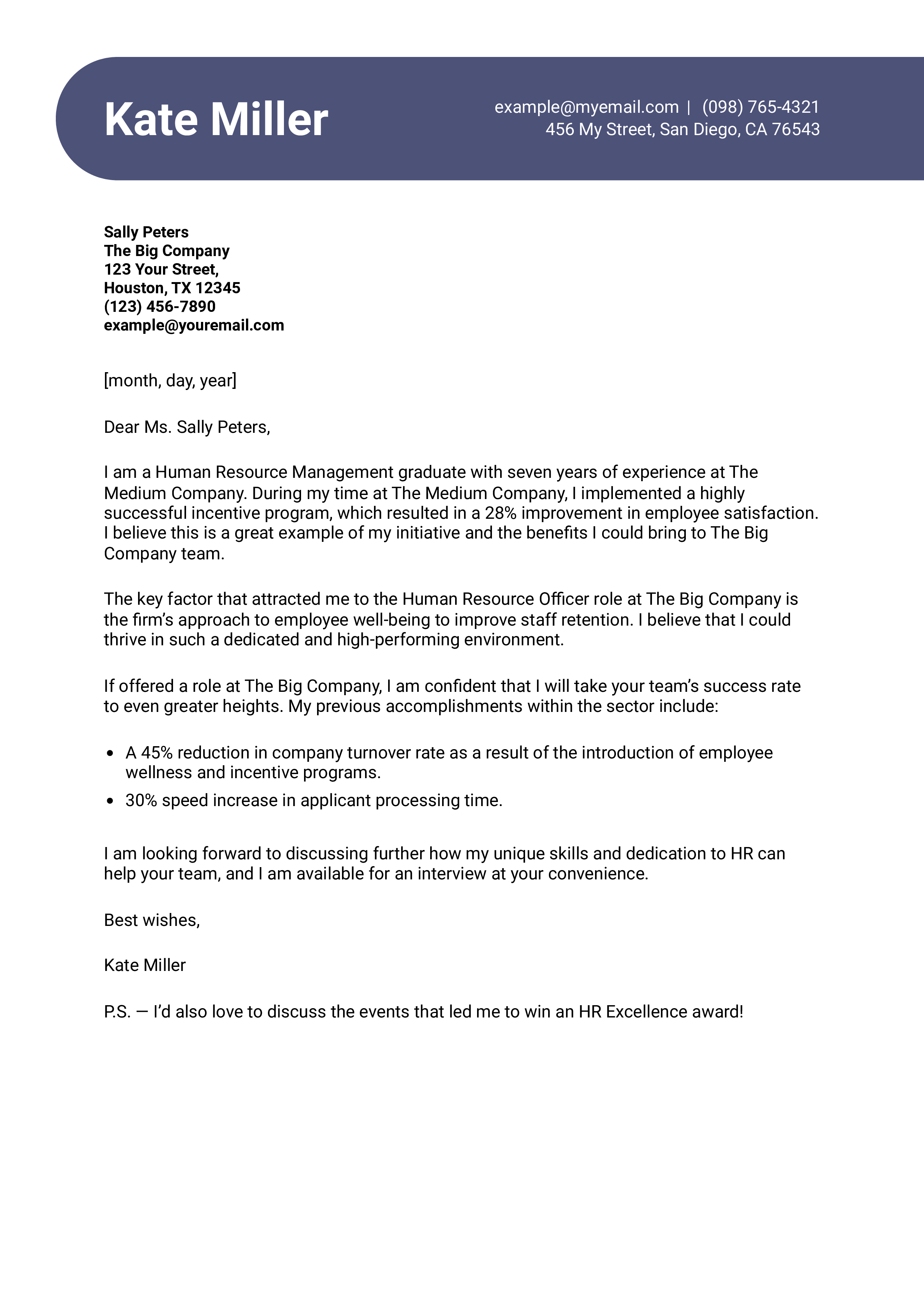 Human Resources (HR) Cover Letter Examples and Templates for 2024 ...