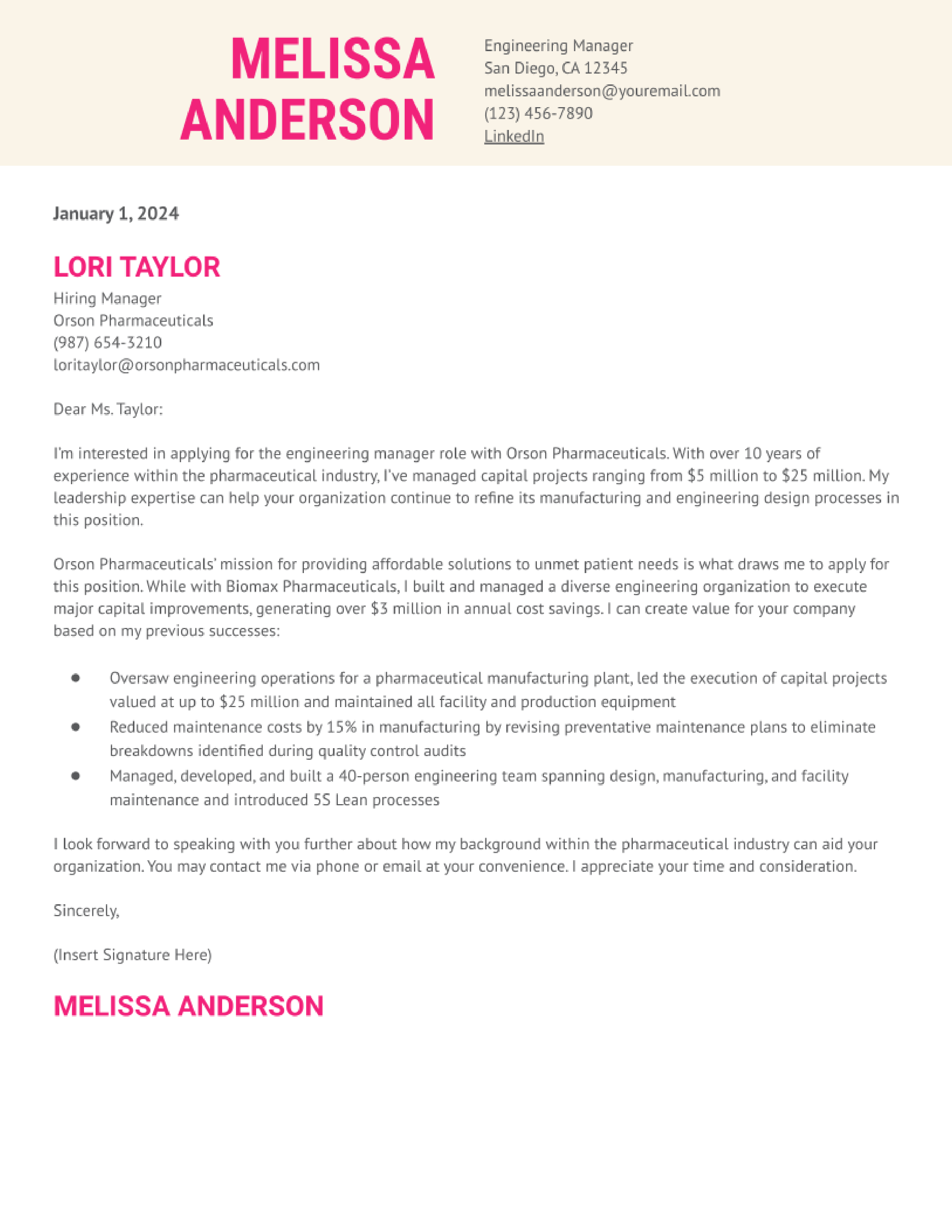 Mechanical Engineer Cover Letter Examples and Templates for 2024 ...