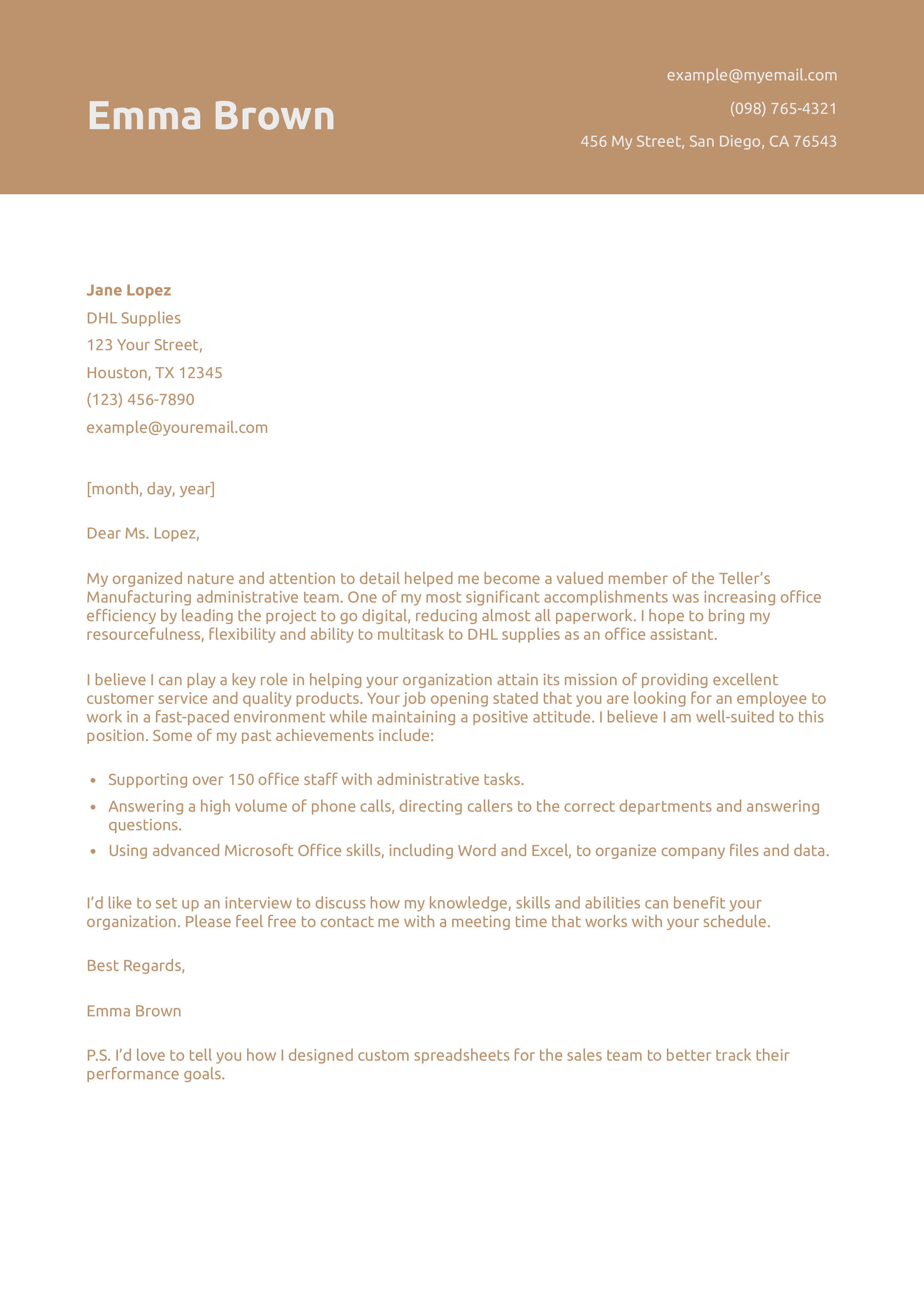 Office Assistant Cover Letter Examples and Templates for 2024 ...