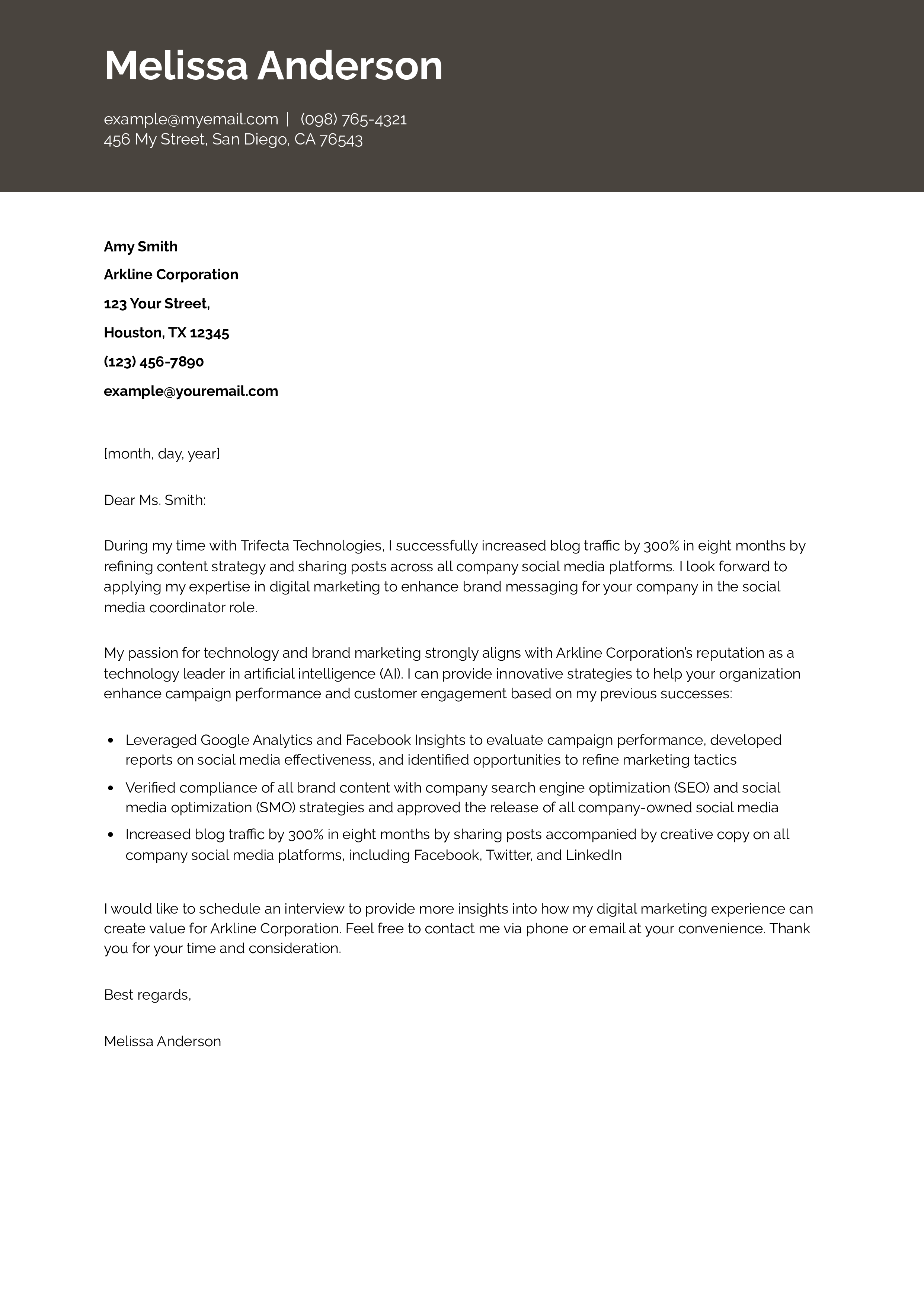 Social Media Cover Letter Examples and Templates for 2024 ...