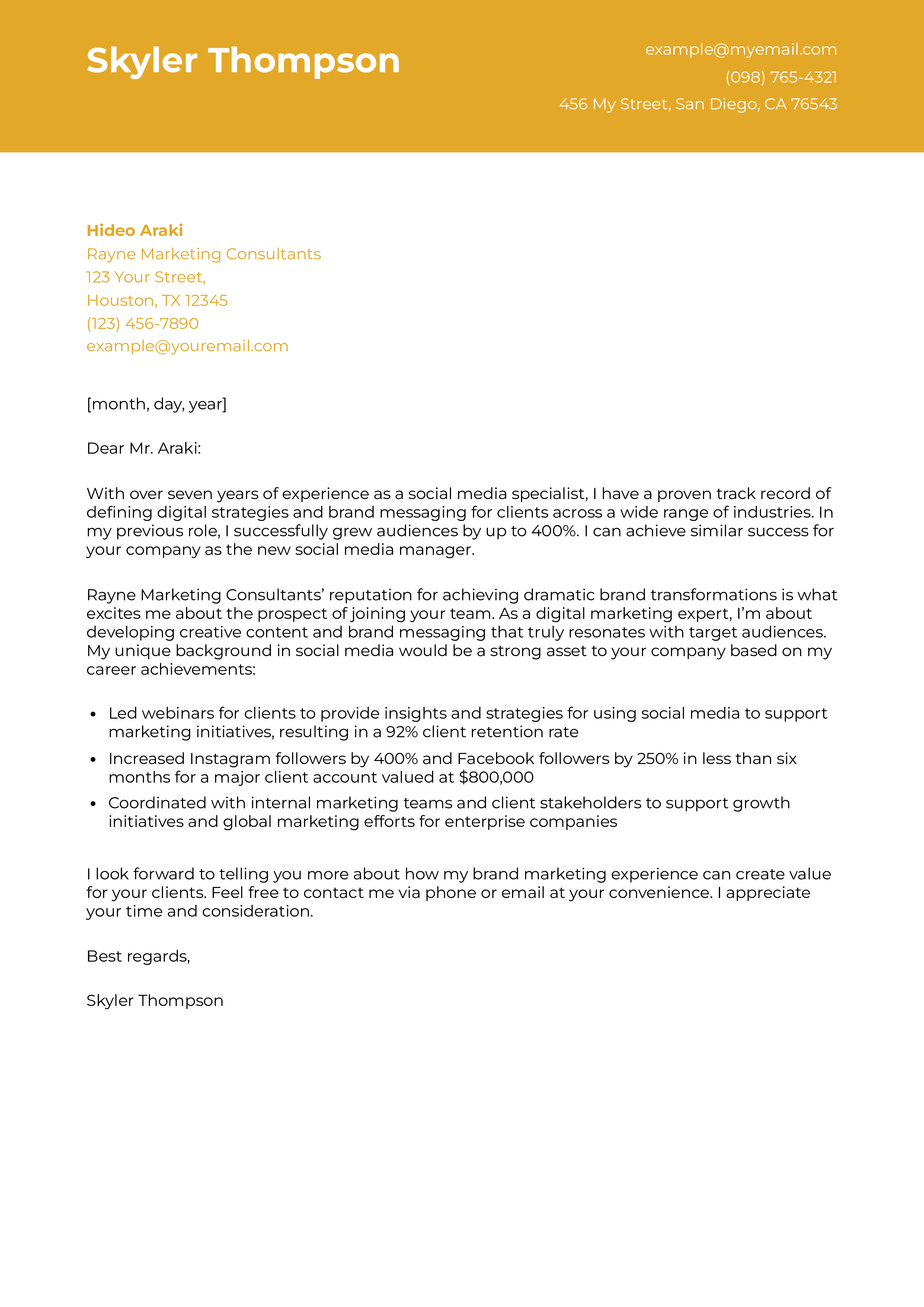 Social Media Cover Letter Examples and Templates for 2024 ...