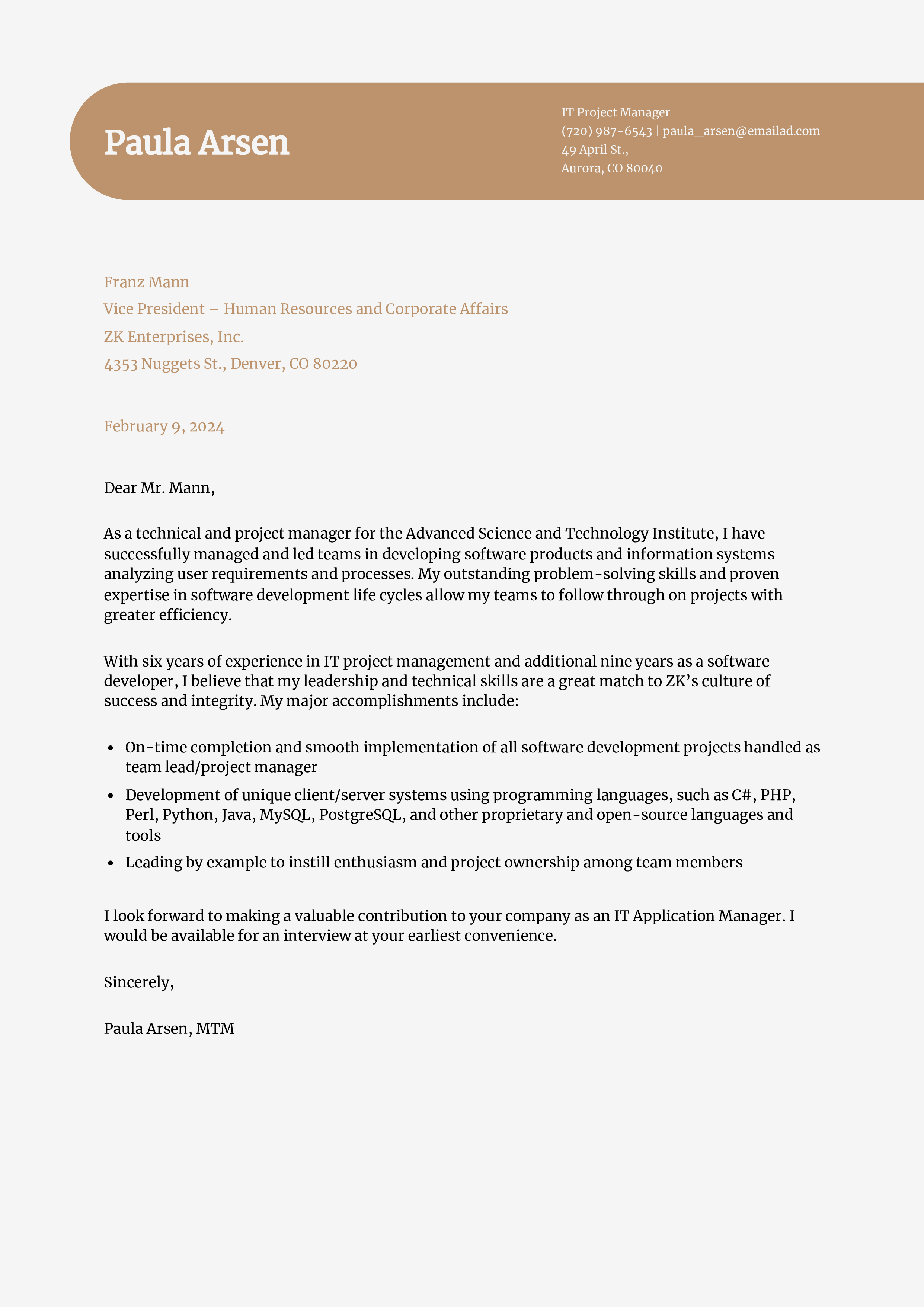 Software Engineer Cover Letter Examples and Templates for 2024 ...