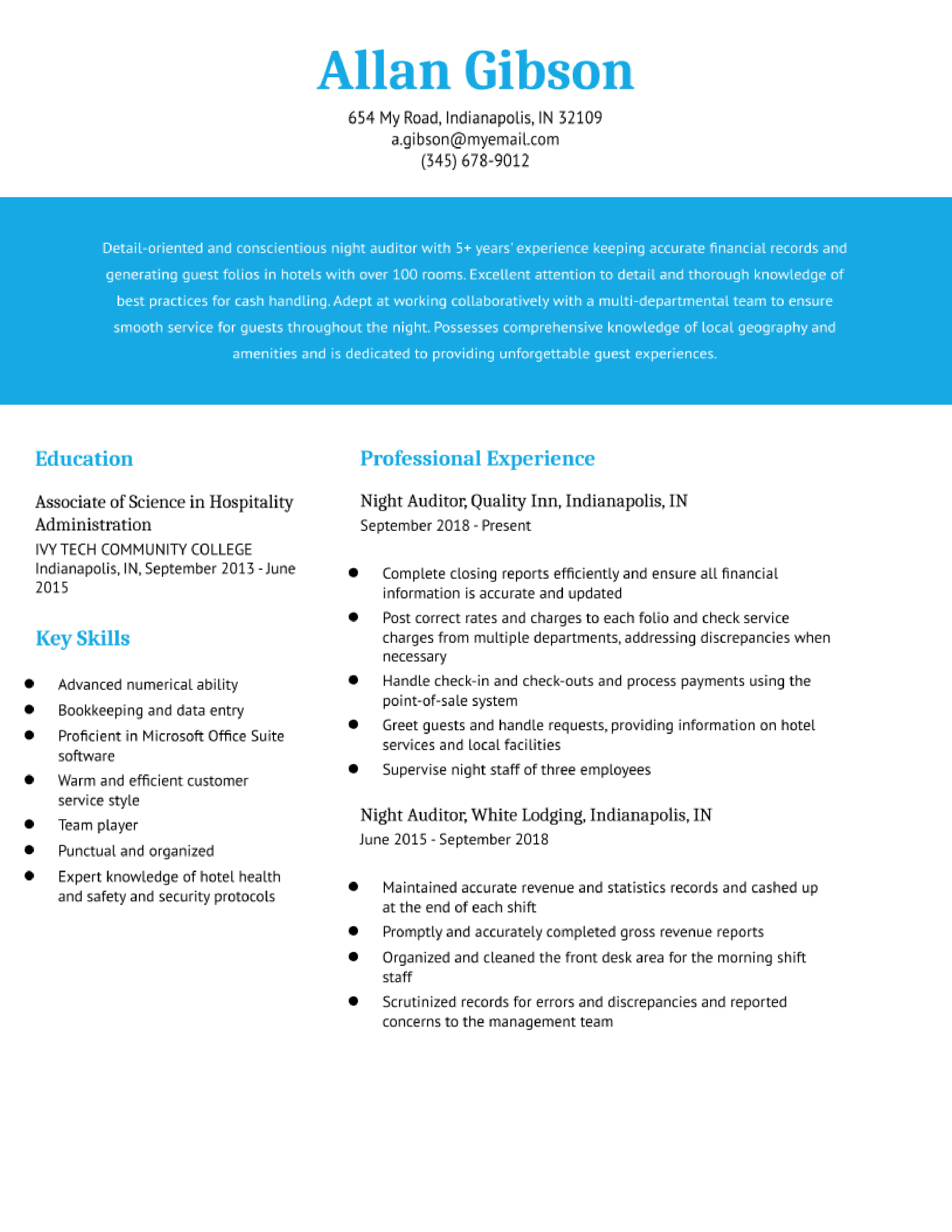 Hospitality Resume Examples and Templates for 2024 - ResumeBuilder.com