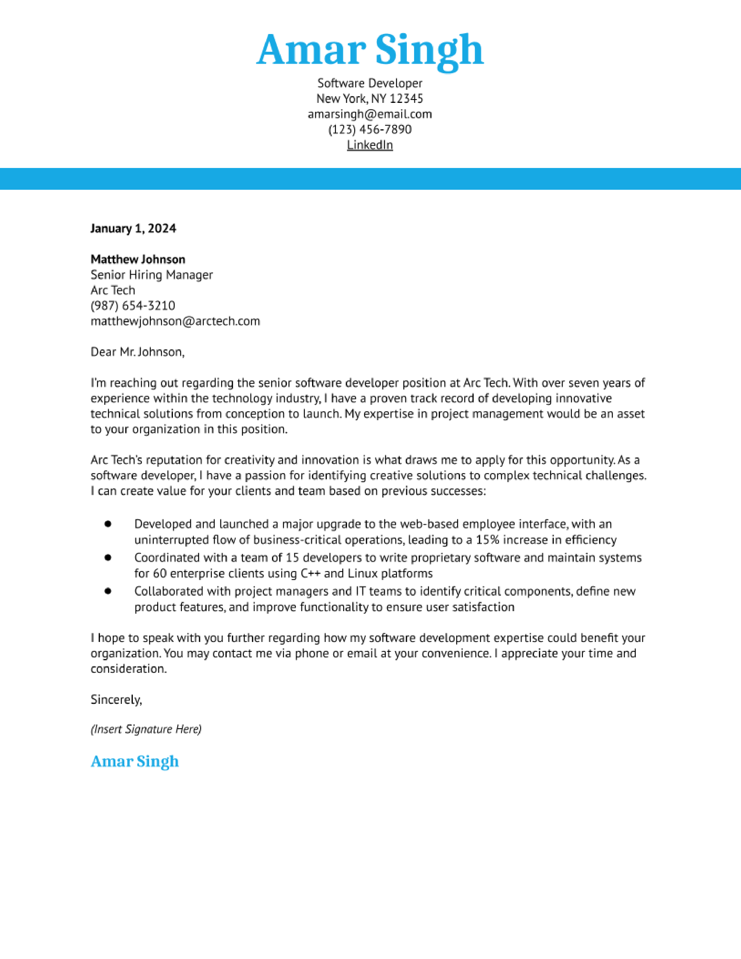 Information Technology Cover Letter Examples and Templates for 2024 ...