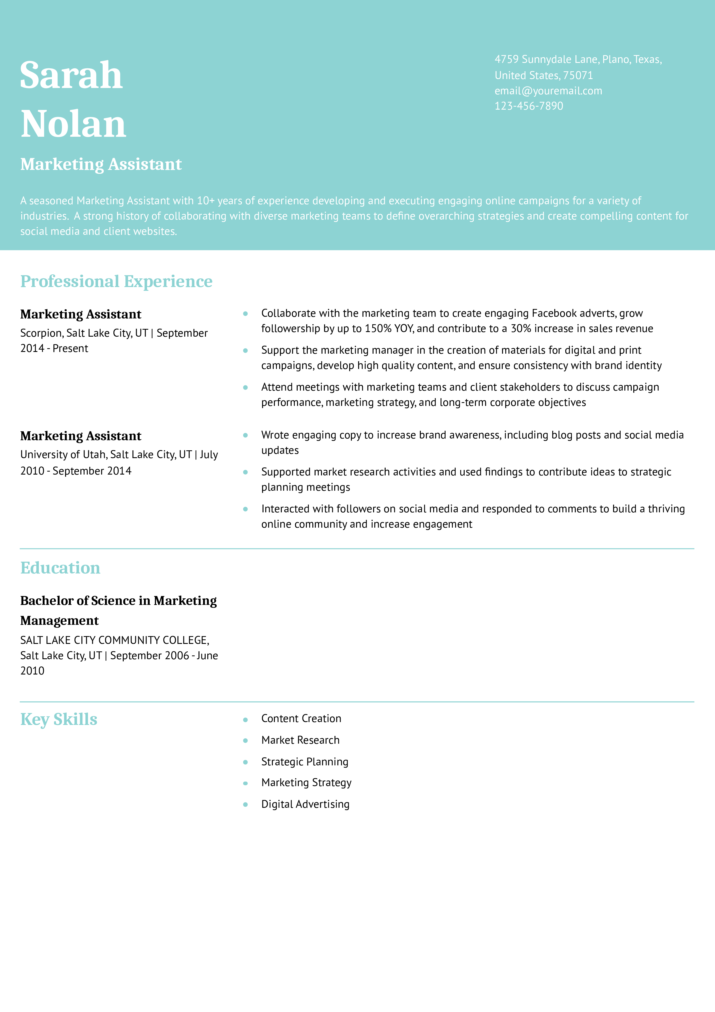 Marketing Assistant Resume Examples and Templates for 2024 ...