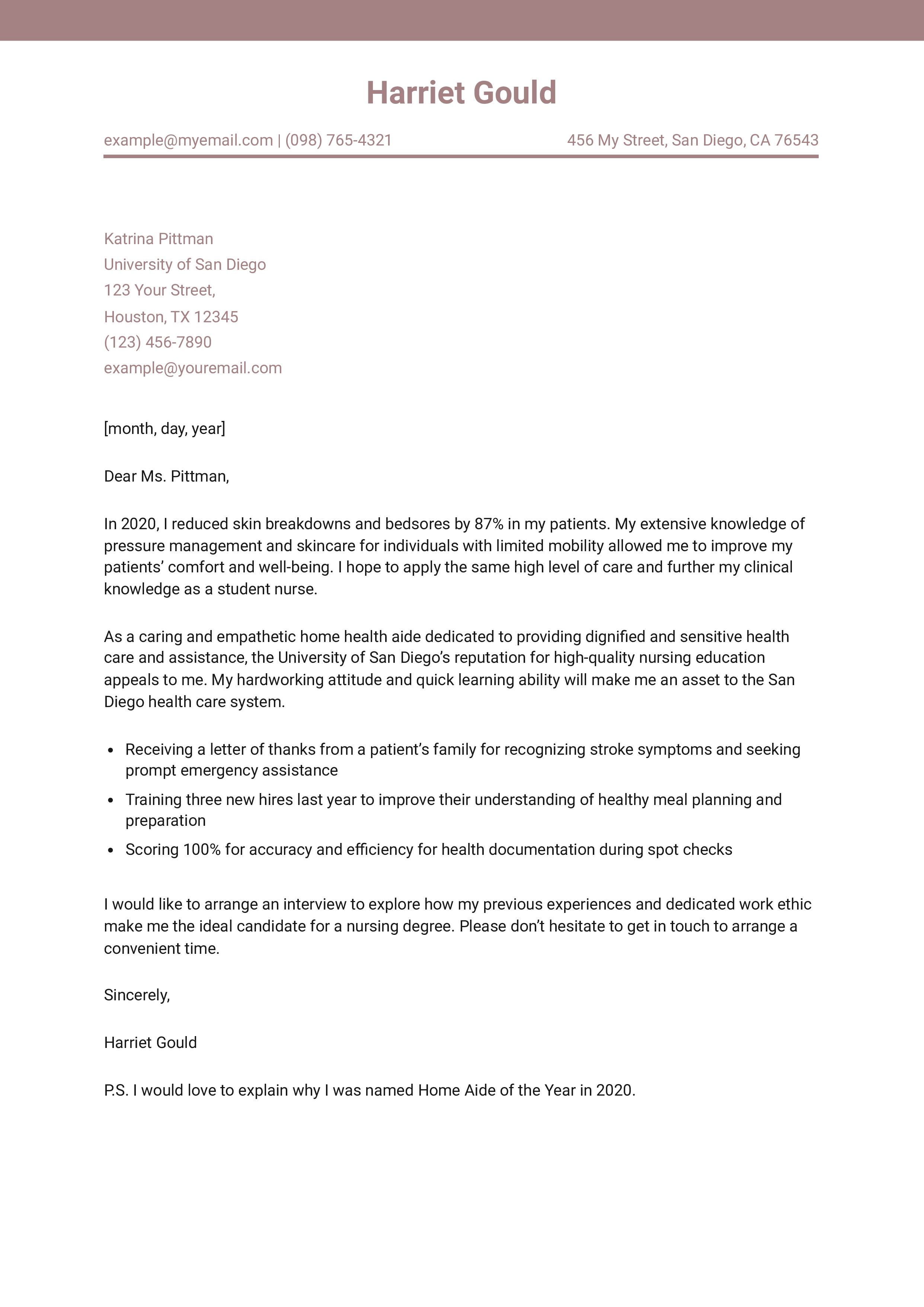 Nursing Student Cover Letter Examples and Templates for 2024 ...