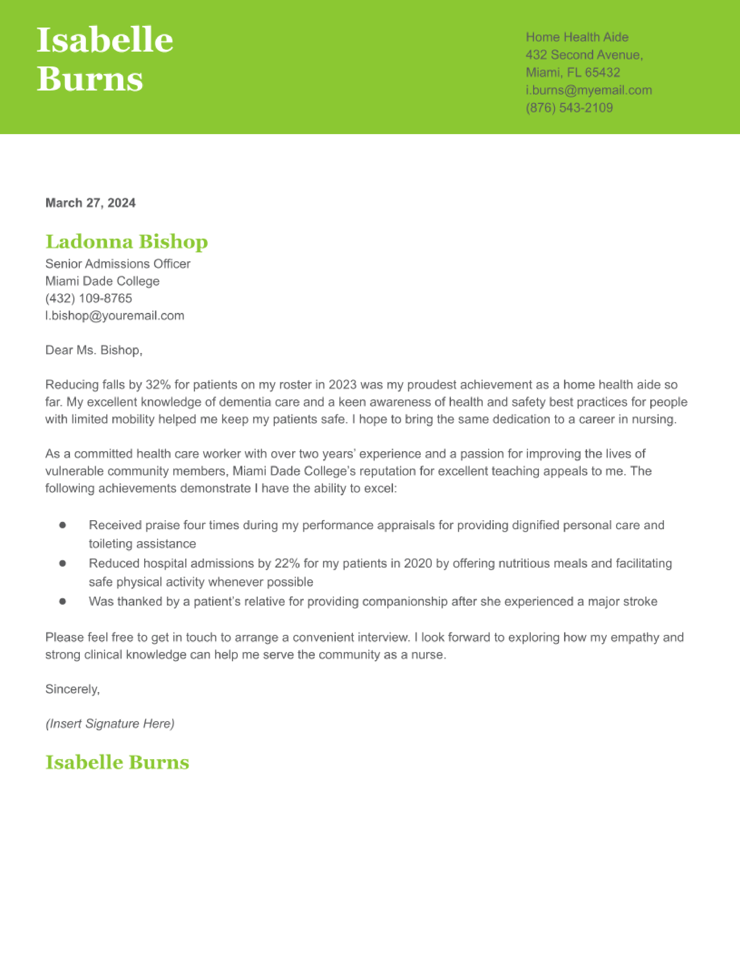 Nursing Student Cover Letter Examples and Templates for 2024 ...