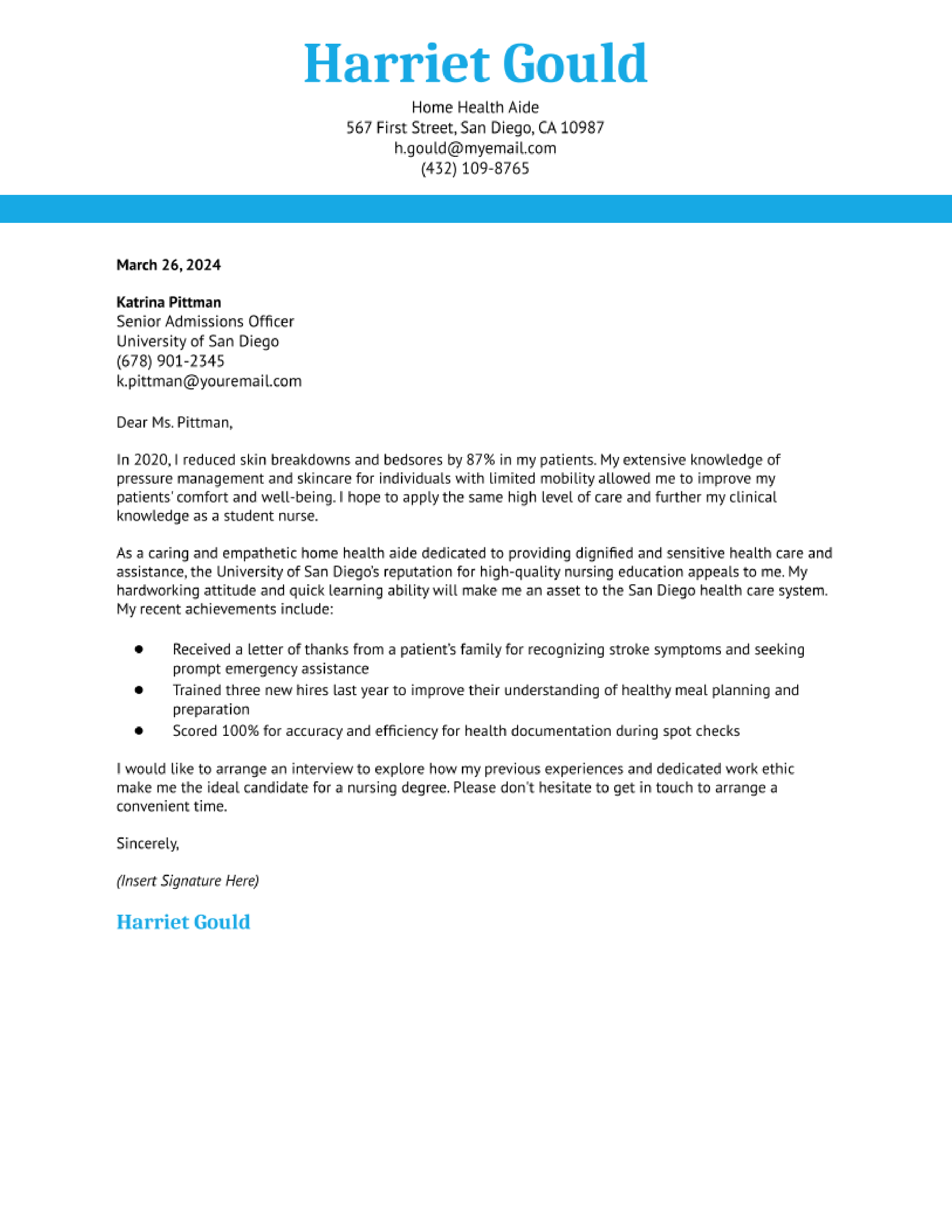 Nursing Student Cover Letter Examples and Templates for 2024 ...