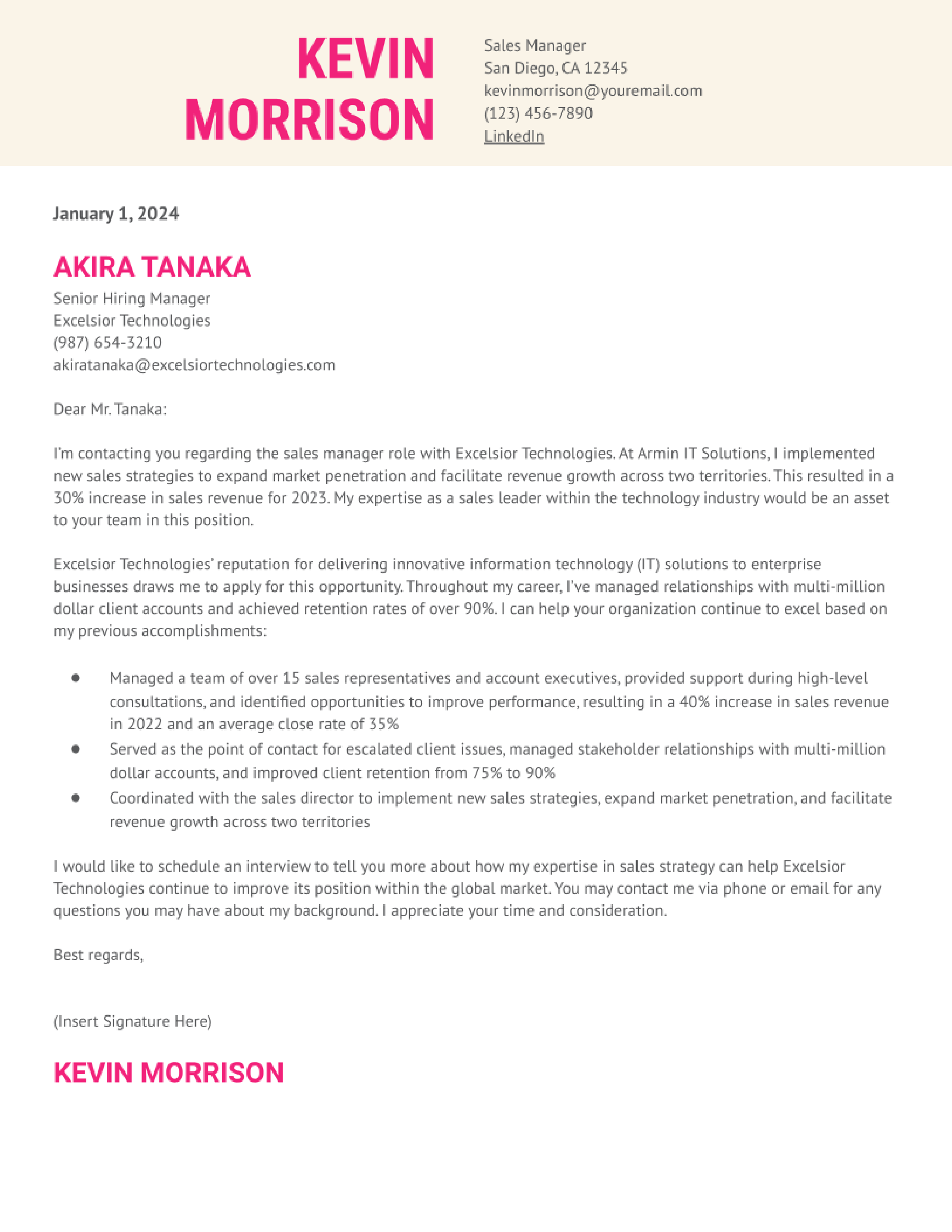 Sales Manager Cover Letter Examples and Templates for 2024 ...