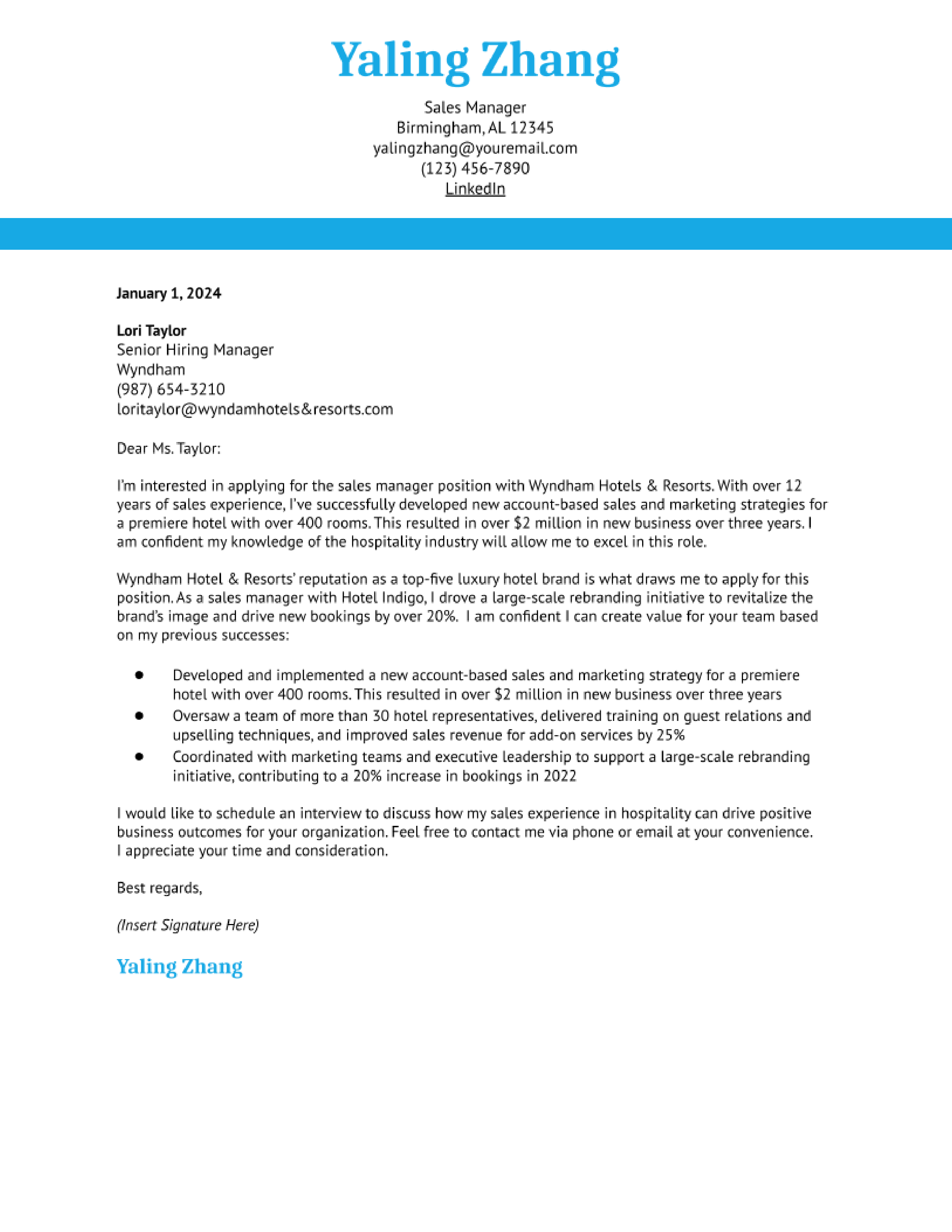 Sales Manager Cover Letter Examples and Templates for 2024 ...