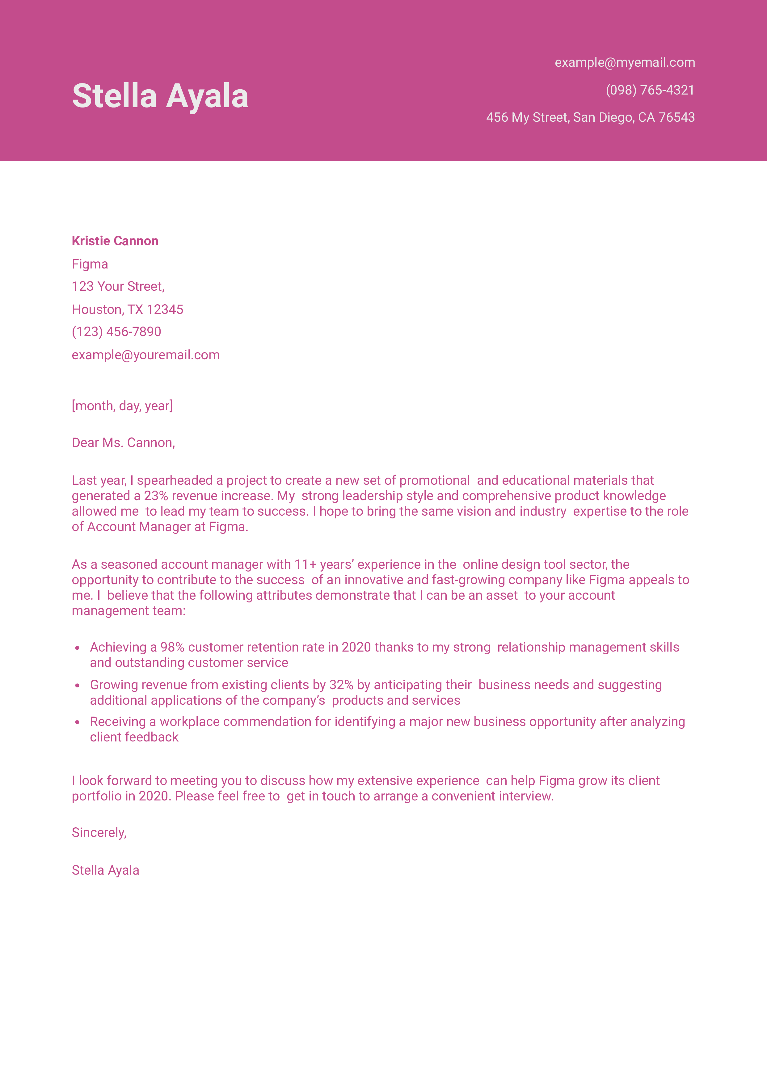 Account Manager Cover Letter Examples and Templates for 2024 ...