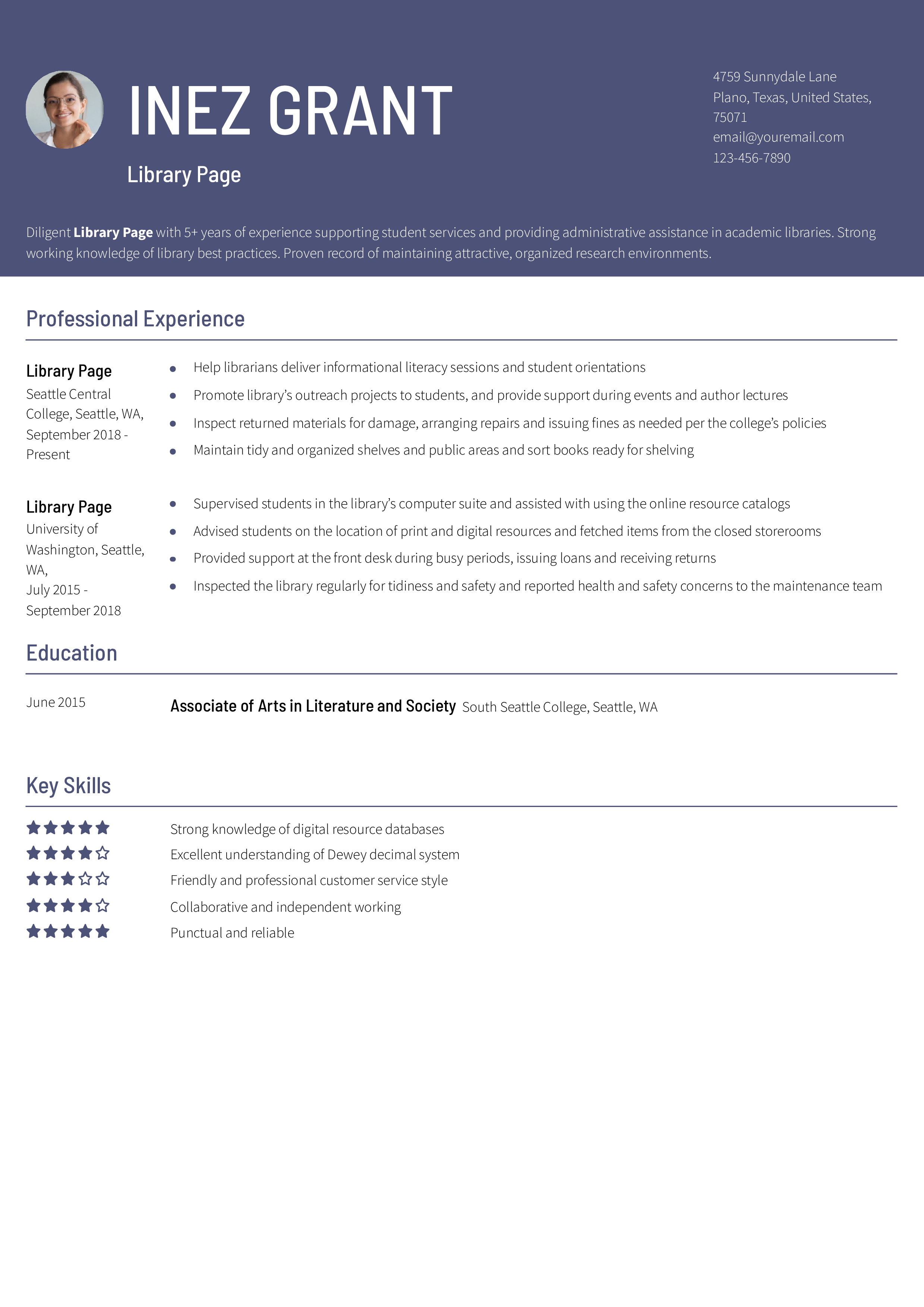 Library Page Resume Examples and Templates for 2024 - ResumeBuilder.com