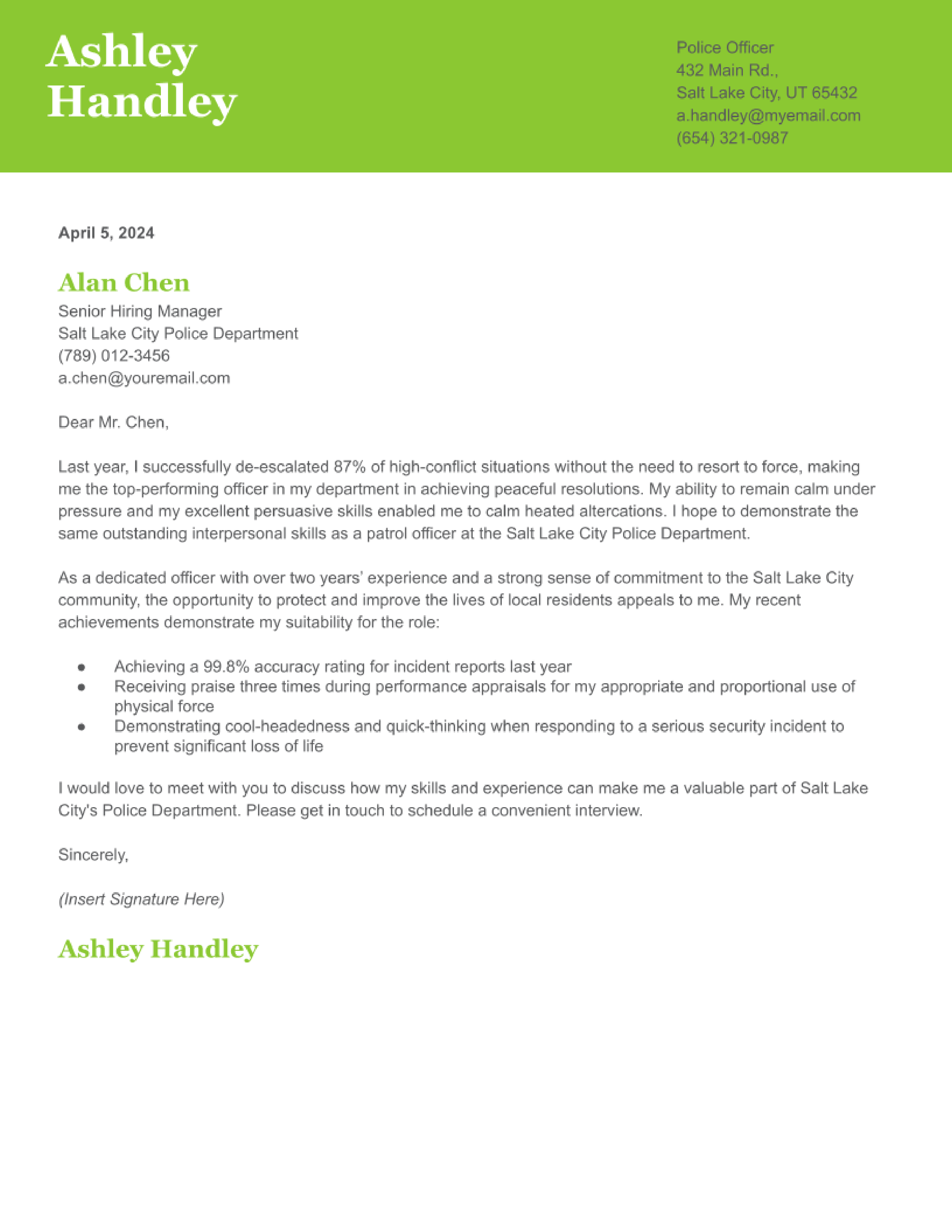 Police Officer Cover Letter Examples and Templates for 2024 ...