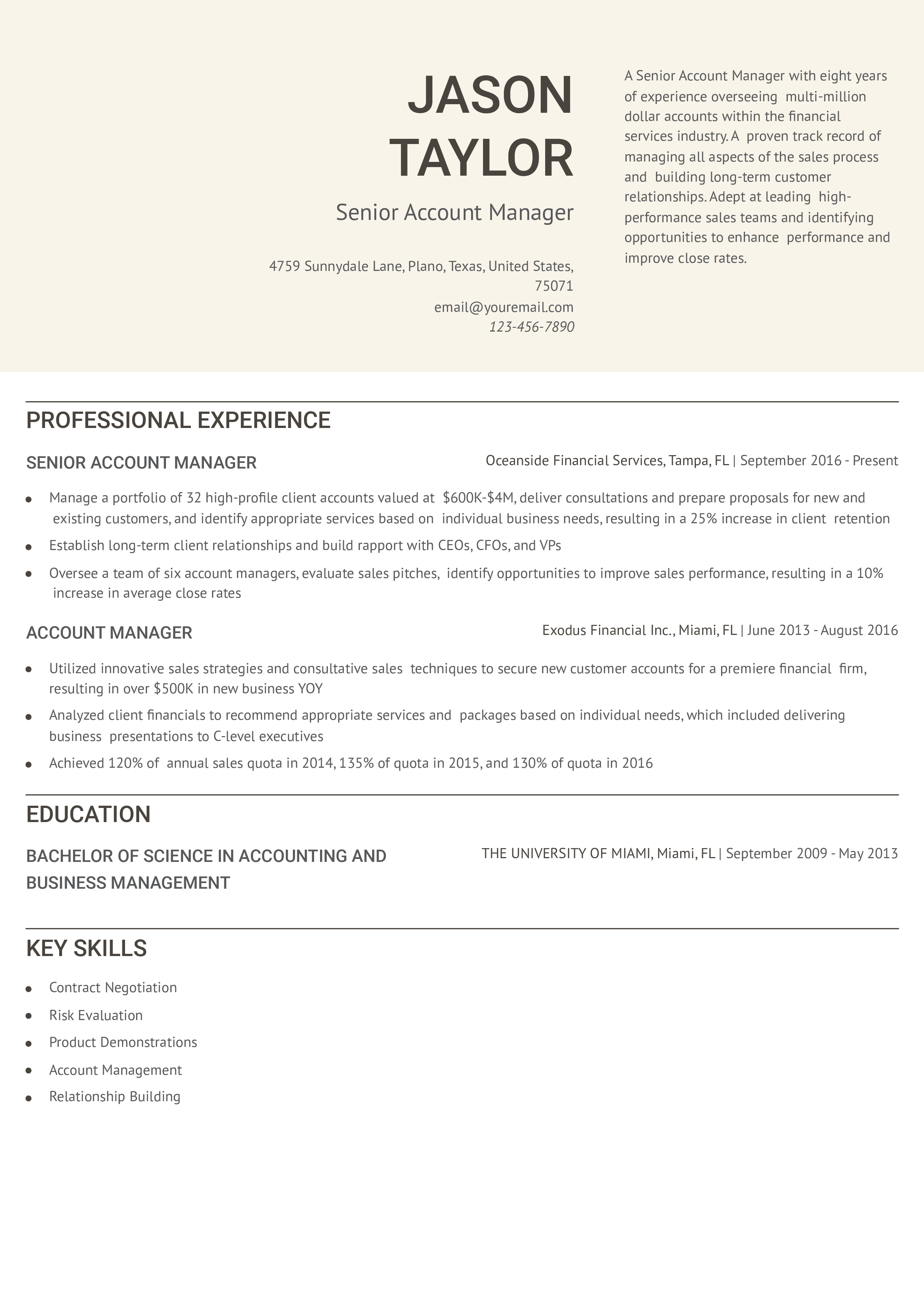 Senior Account Manager Resume Examples and Templates for 2024 ...