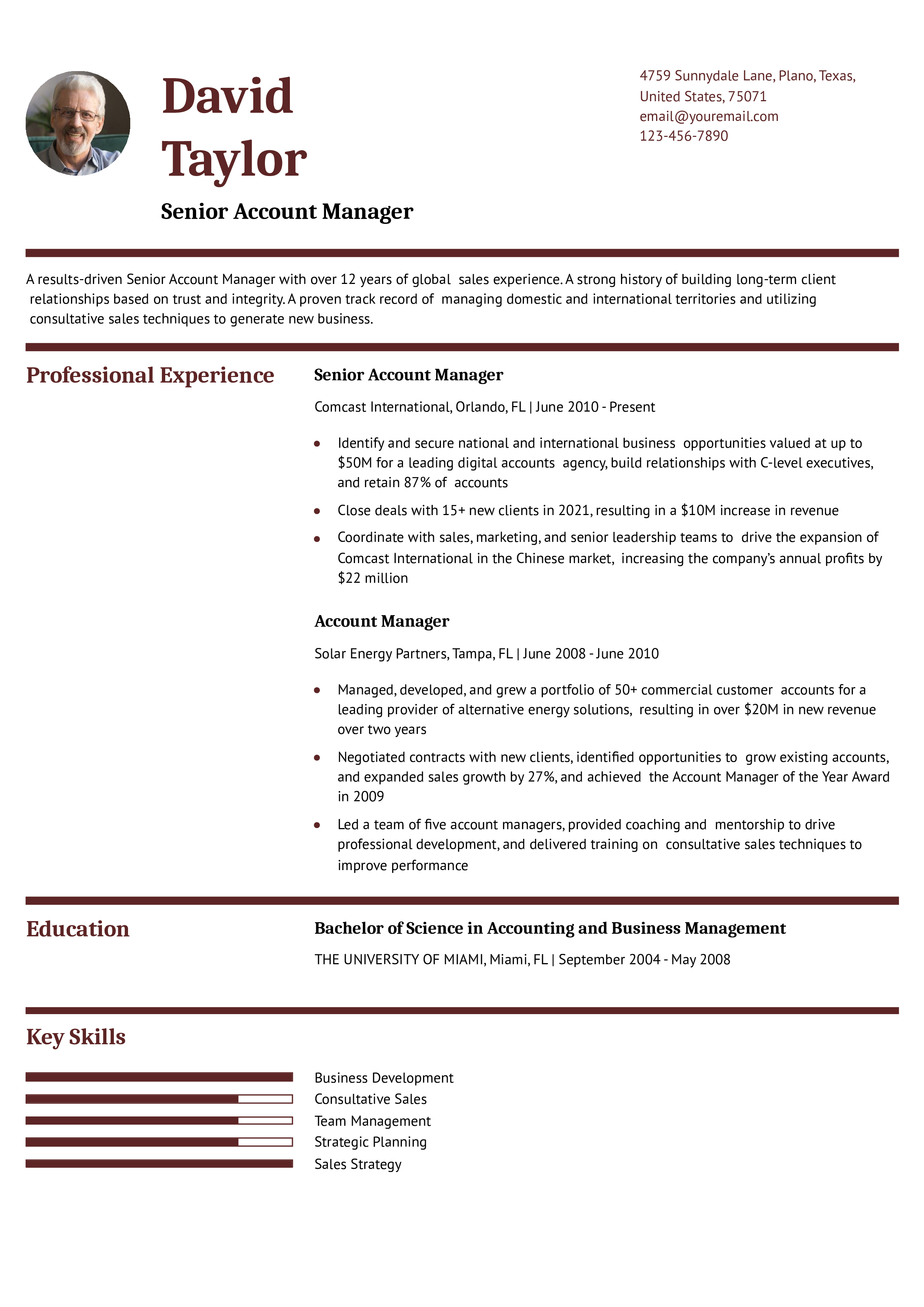 Senior Account Manager Resume Examples and Templates for 2024 ...