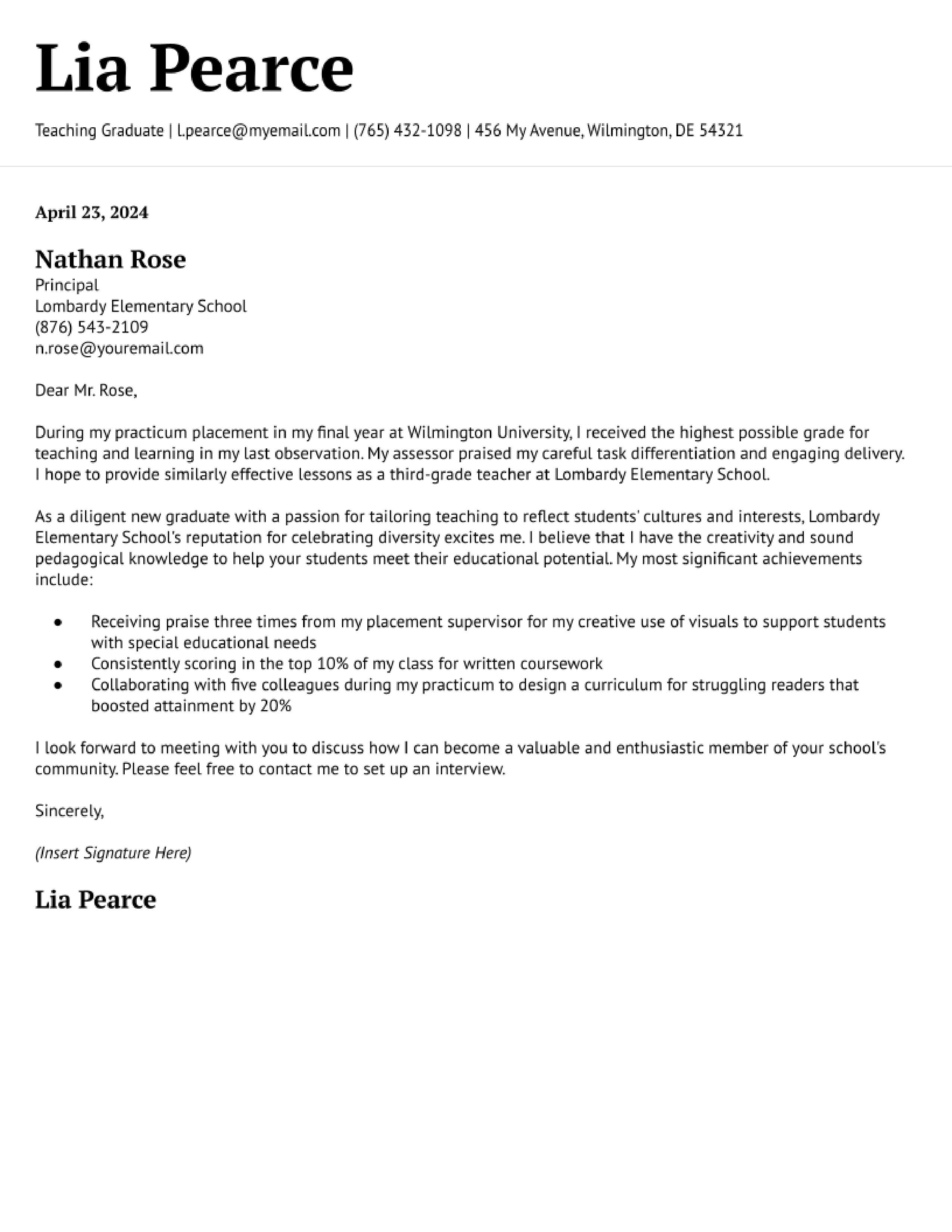 College Cover Letter Examples and Templates for 2024 - ResumeBuilder.com