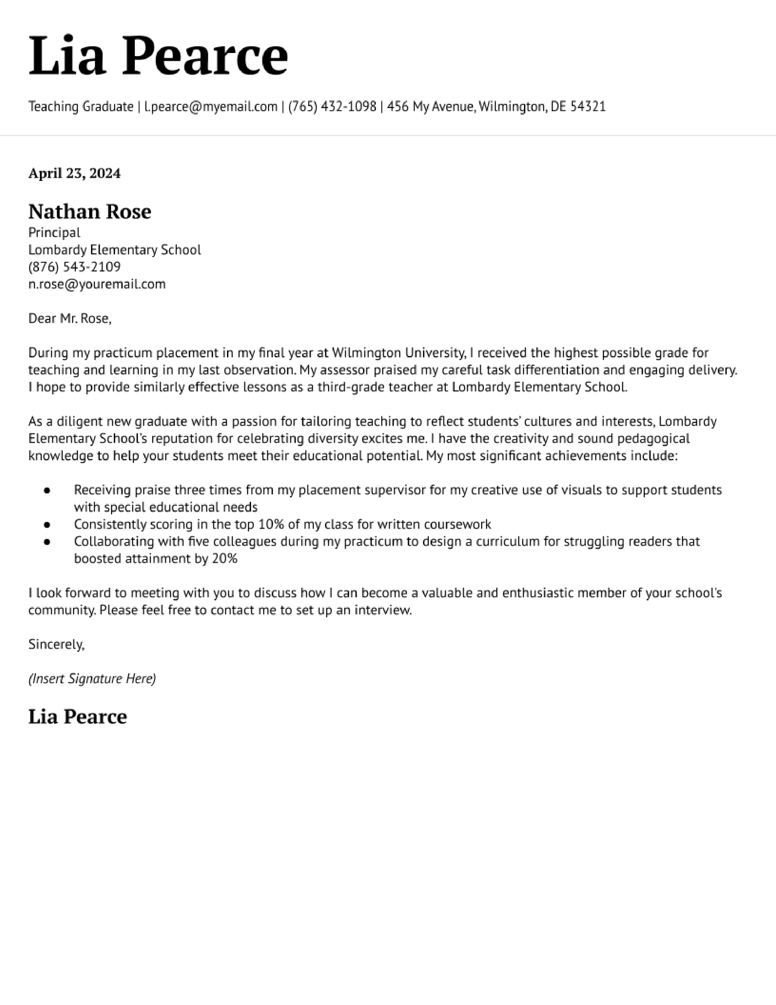 College Cover Letter Examples and Templates for 2024 - ResumeBuilder.com