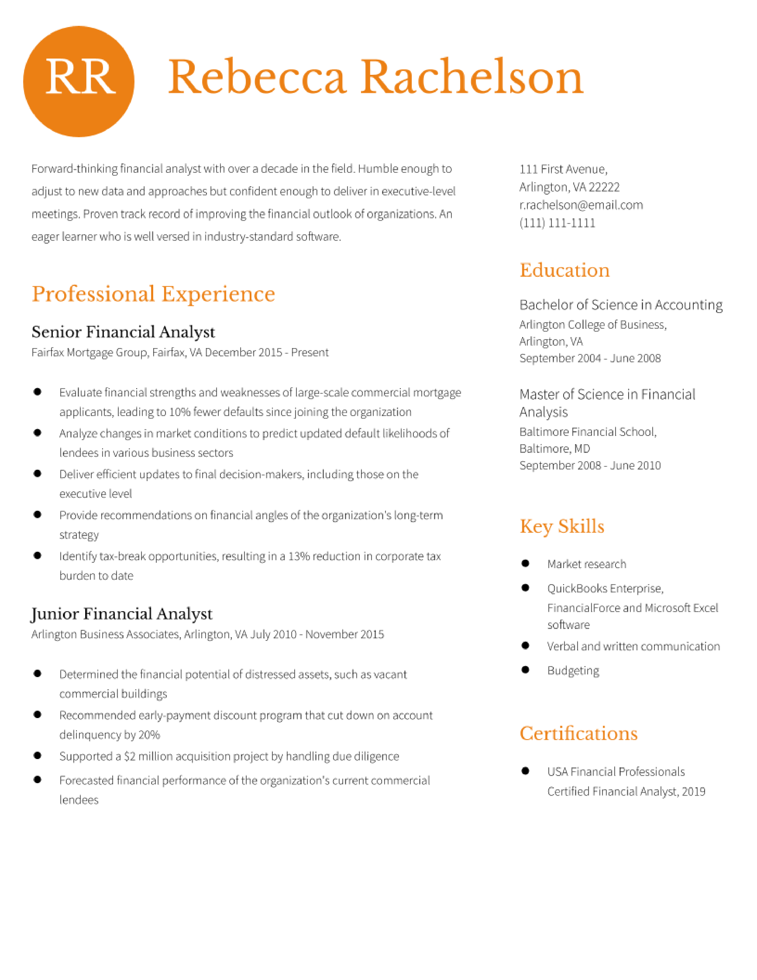 Finance Resume Examples and Templates for 2024 - ResumeBuilder.com