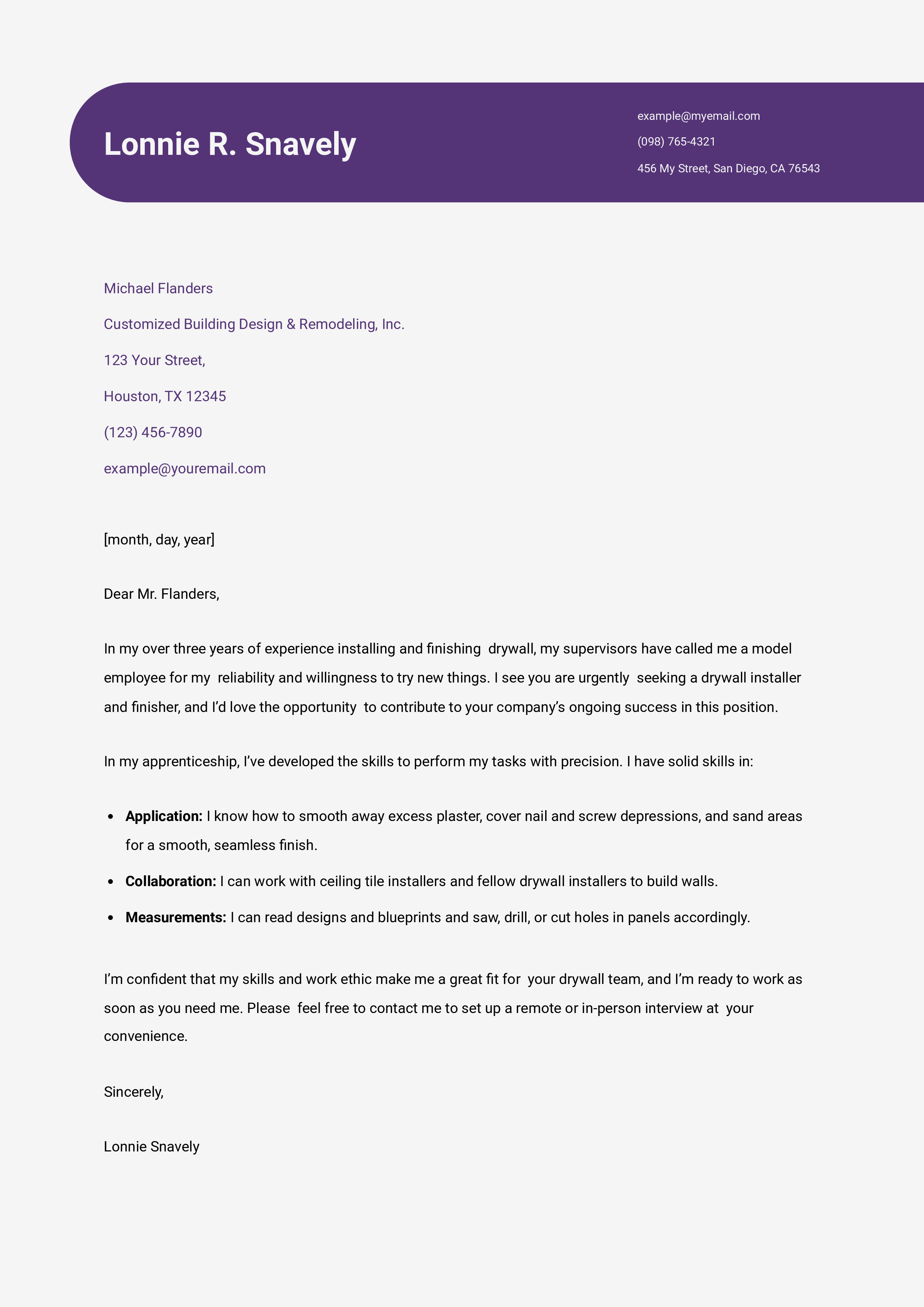 Construction Worker Cover Letter Examples and Templates for 2024 ...