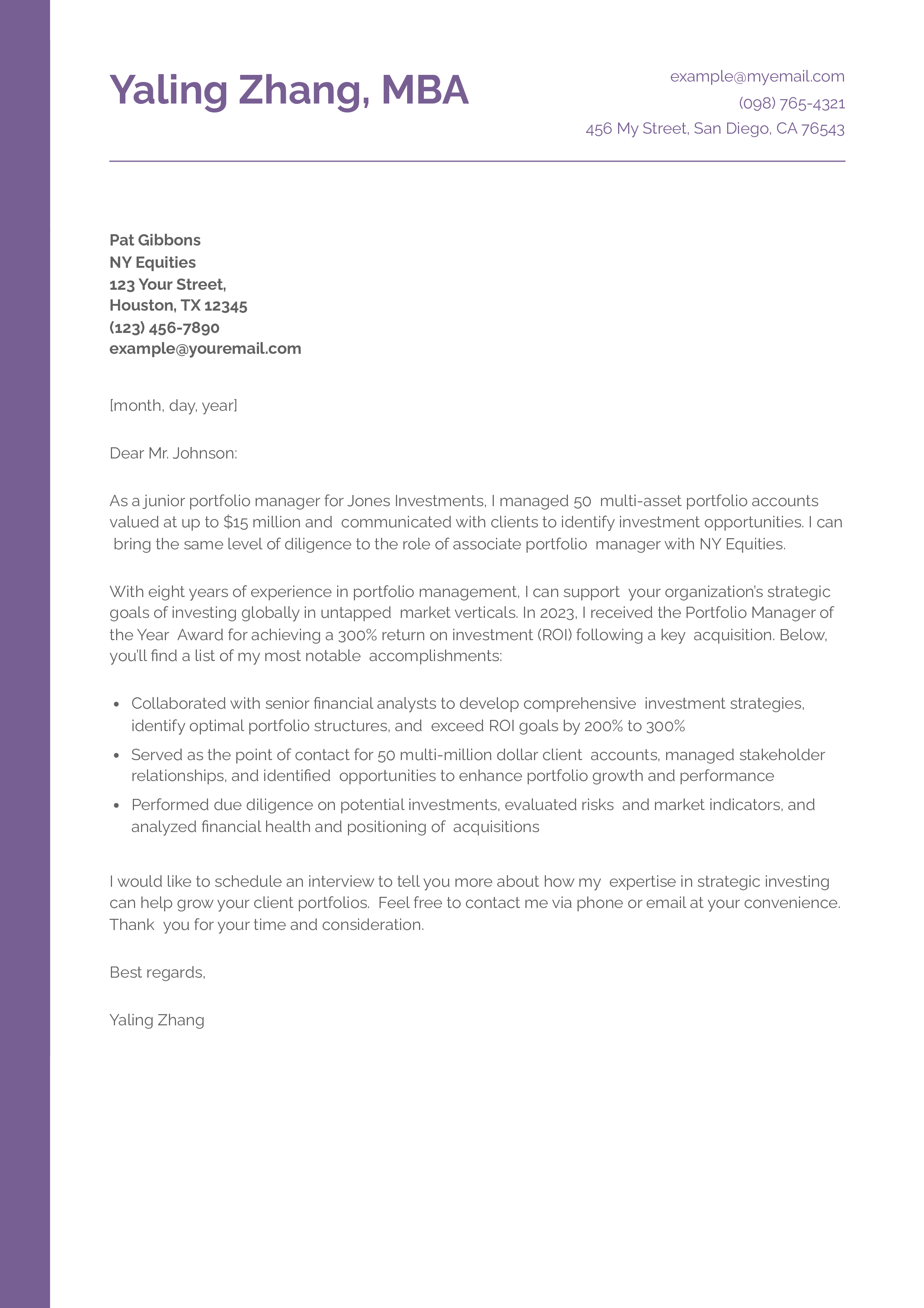 MBA Cover Letter Examples and Templates for 2024 - ResumeBuilder.com