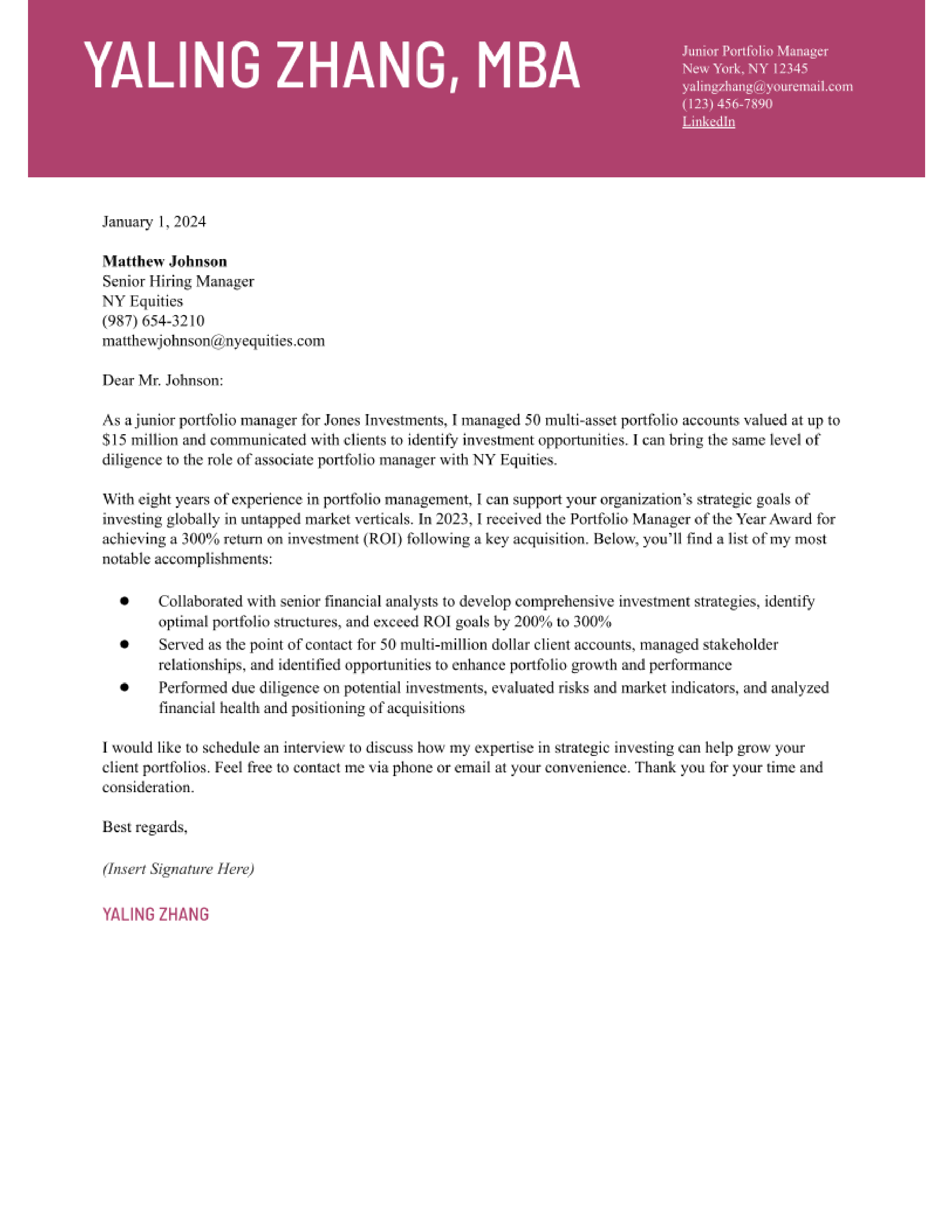 MBA Cover Letter Examples and Templates for 2024 - ResumeBuilder.com