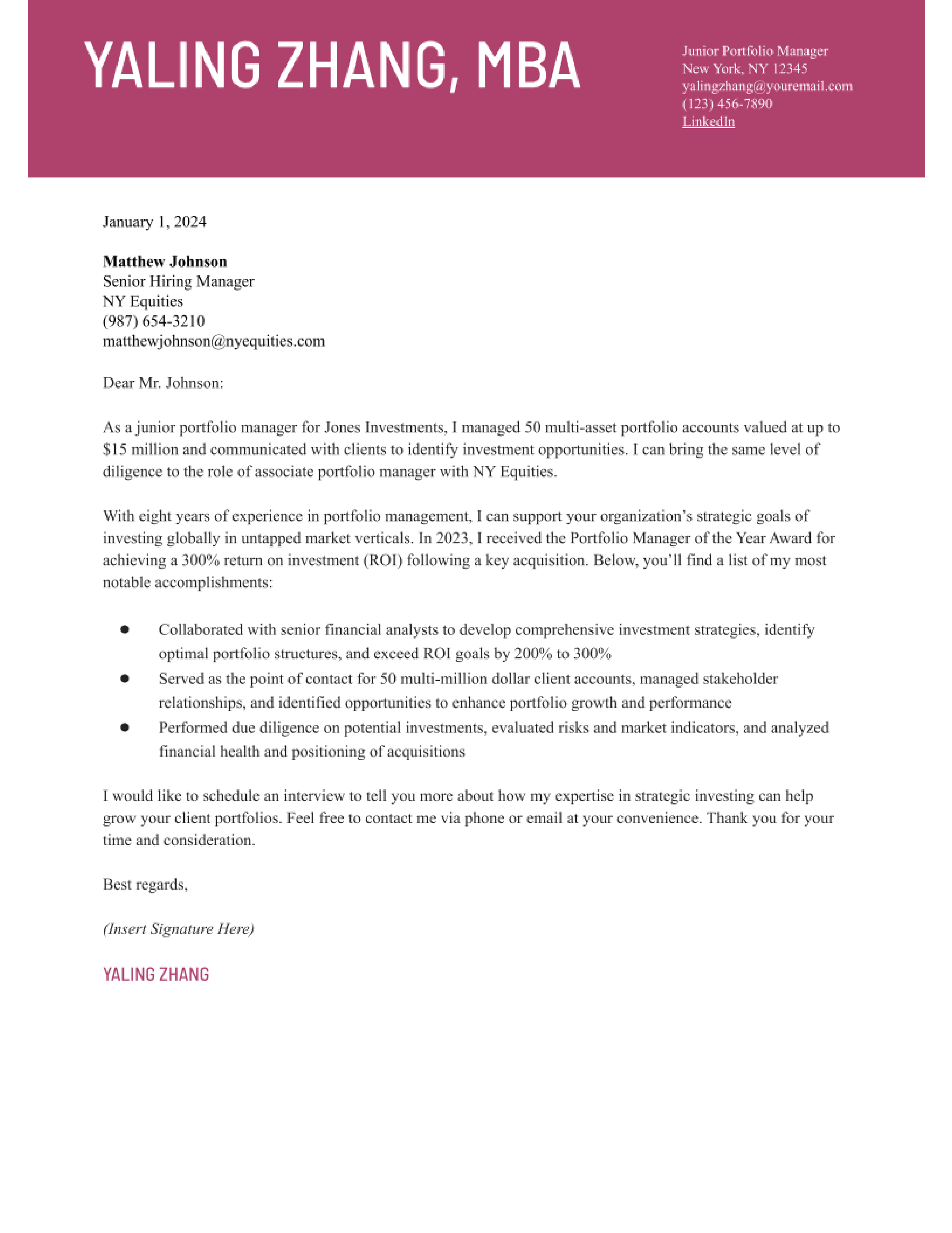 MBA Cover Letter Examples and Templates for 2024 - ResumeBuilder.com