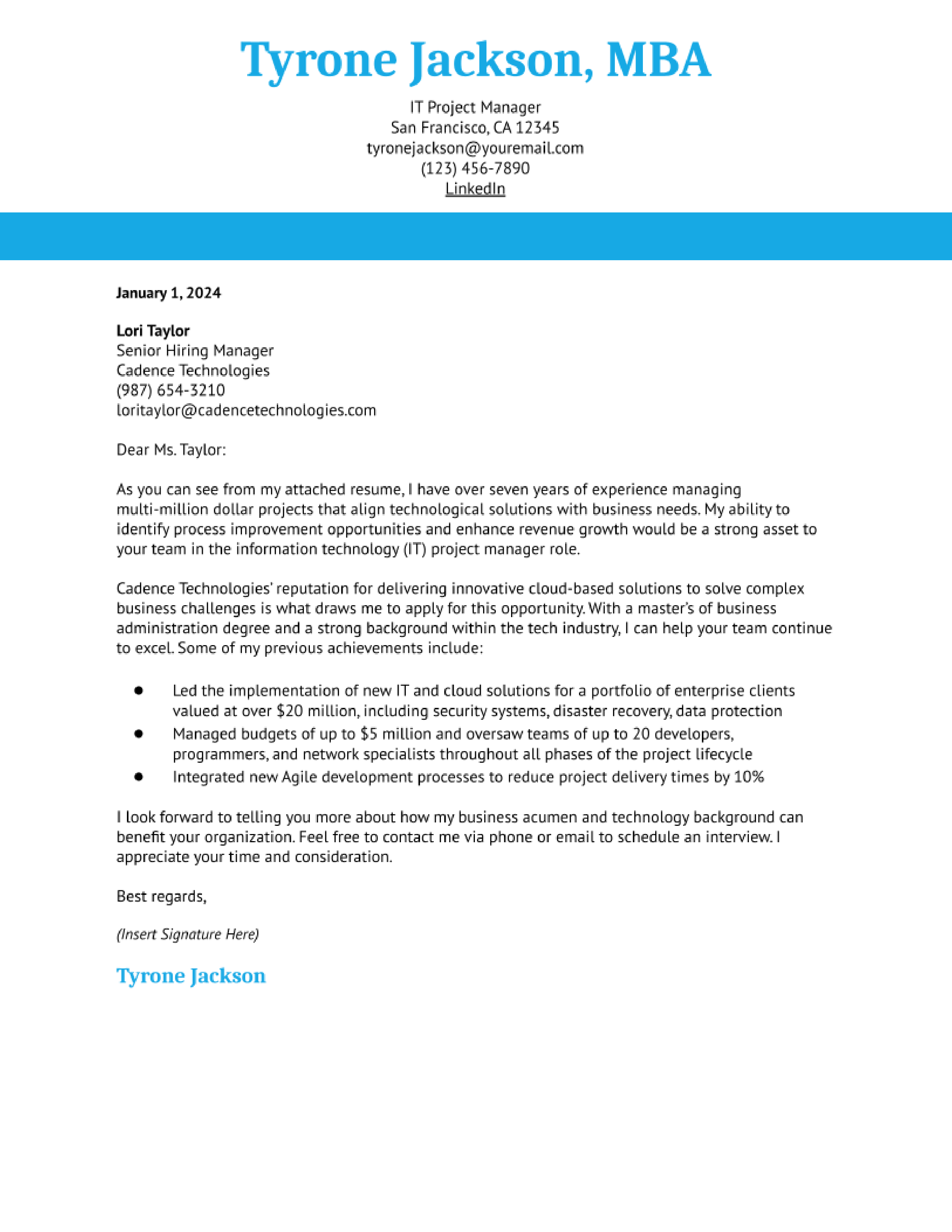 MBA Cover Letter Examples and Templates for 2024 - ResumeBuilder.com