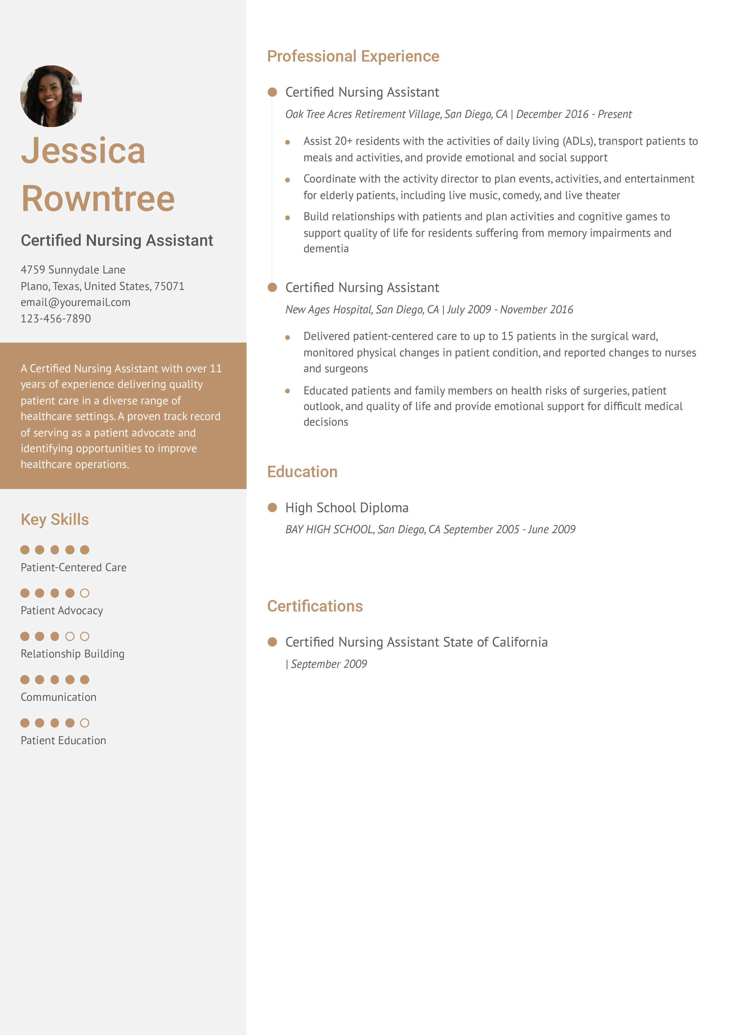 Nursing Assistant Resume Examples and Templates for 2024 ...