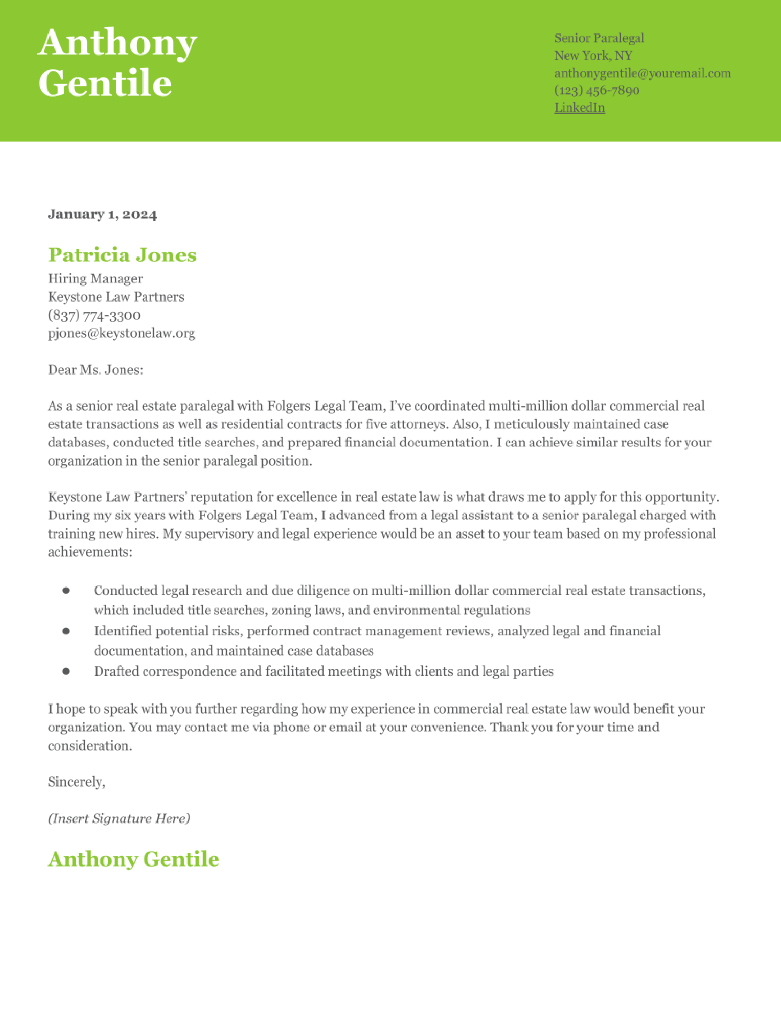 Paralegal Cover Letter Examples and Templates for 2024 - ResumeBuilder.com