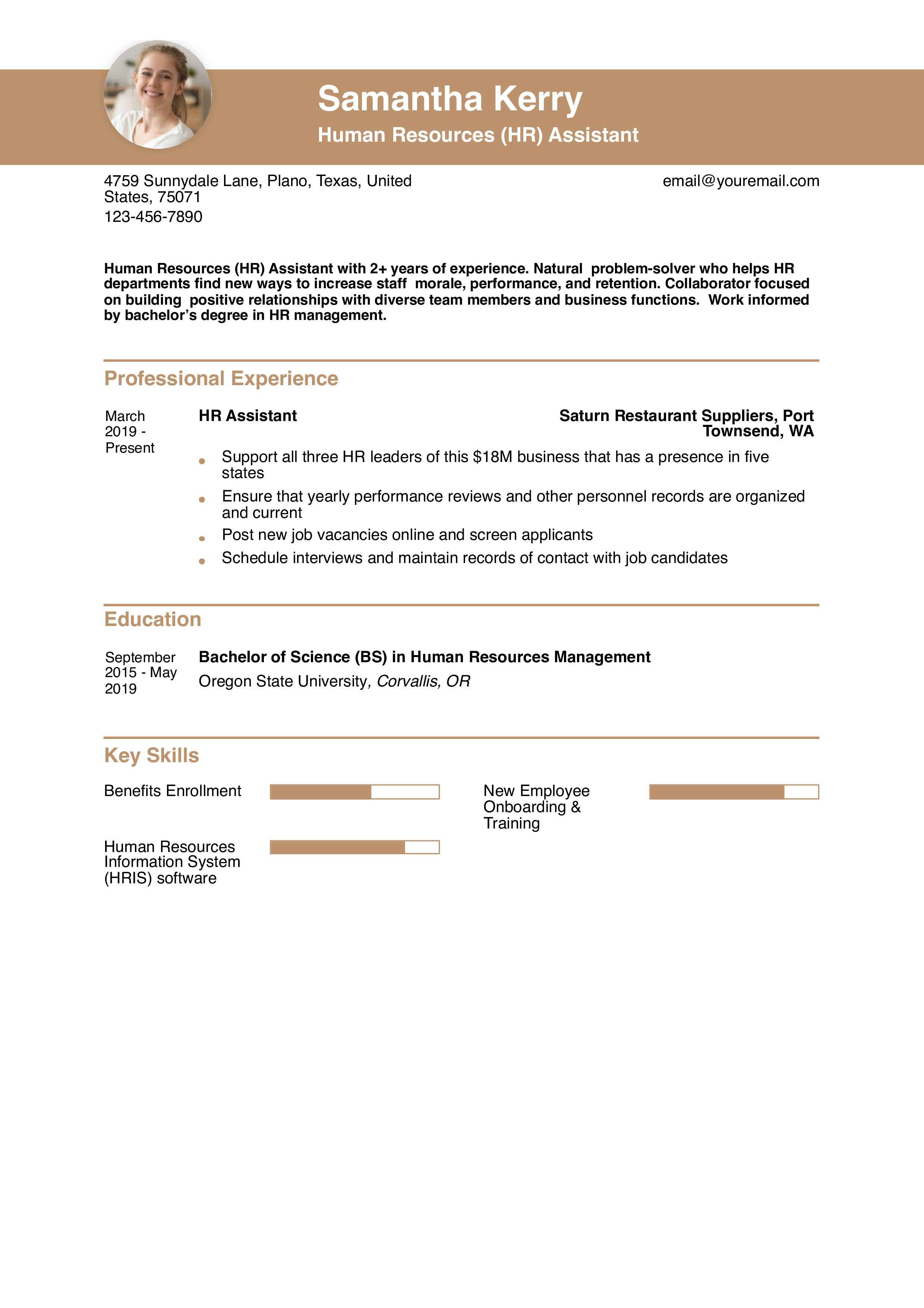 Human Resources Assistant Resume Examples and Templates for 2024 ...