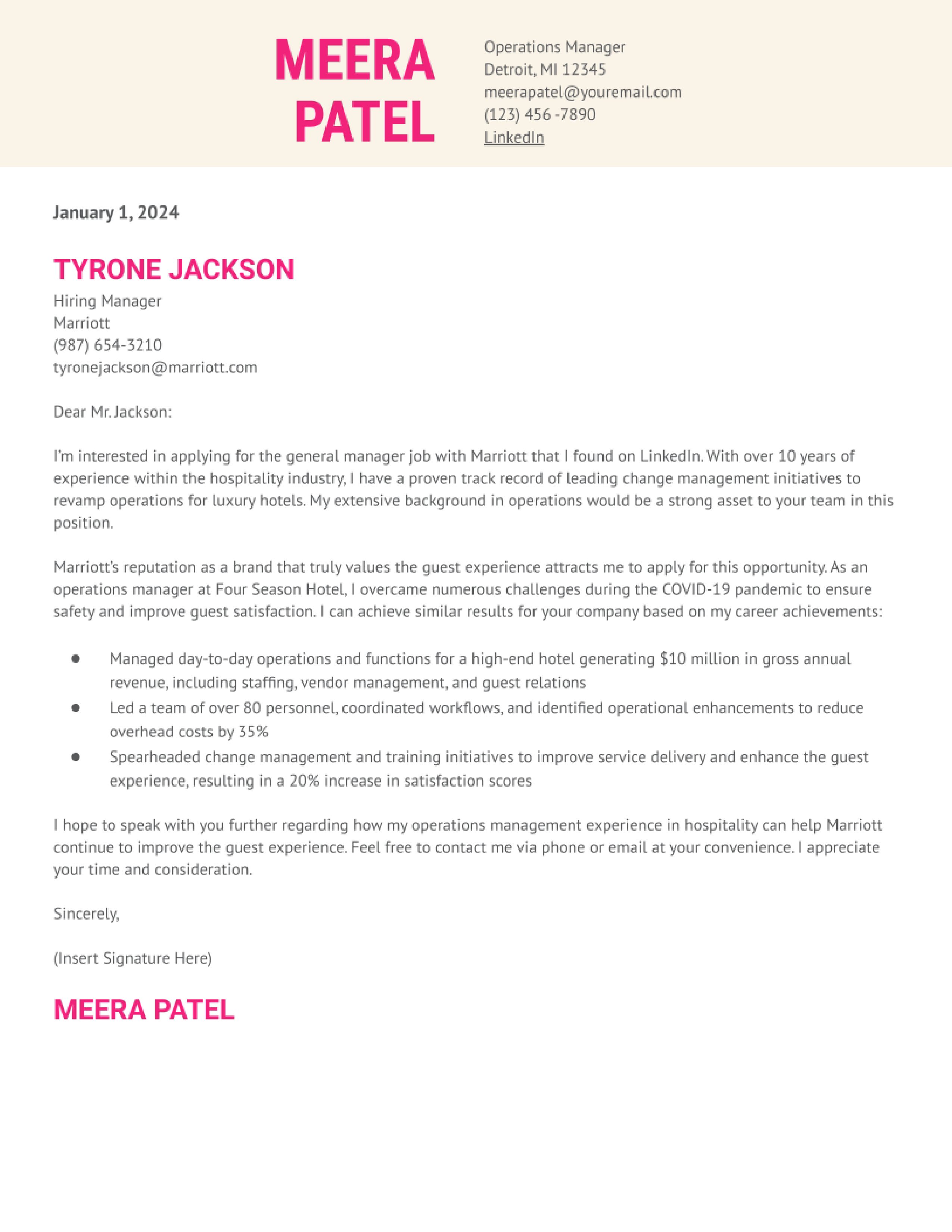 Operations Manager Cover Letter Examples and Templates for 2024 ...